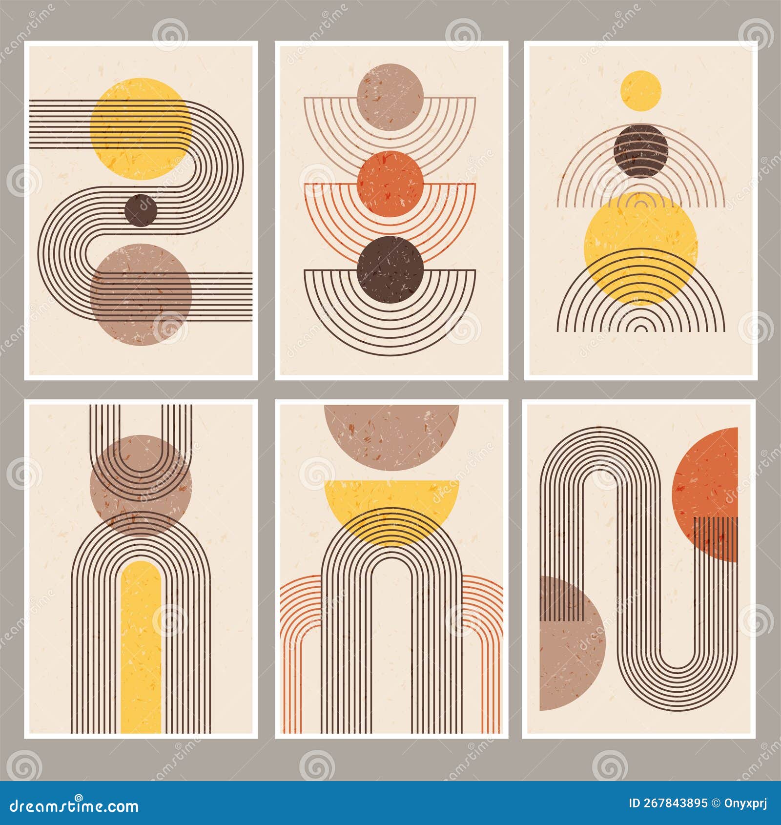 Arch Forms. Abstract Geometric Waveforms Graphic Lines Minimalists ...