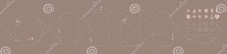 Arch Frame Aesthetic Element, Set Simple Frame and Elements, Simple ...