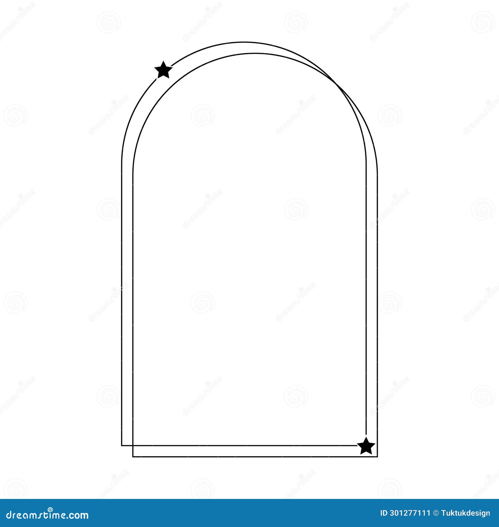 Arch Frame Border Icon with Star Shape Symbol for Decorative Vintage ...