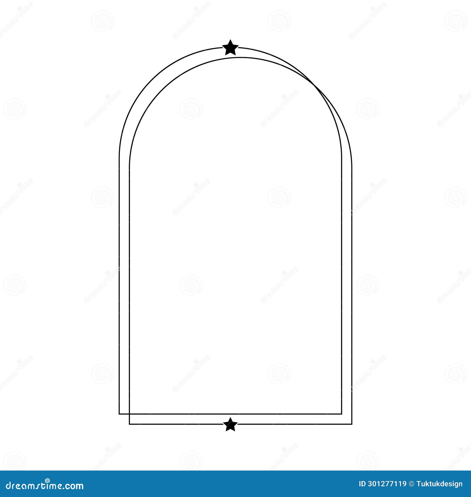 Arch Frame Border Icon with Star Shape Symbol for Decorative Vintage ...