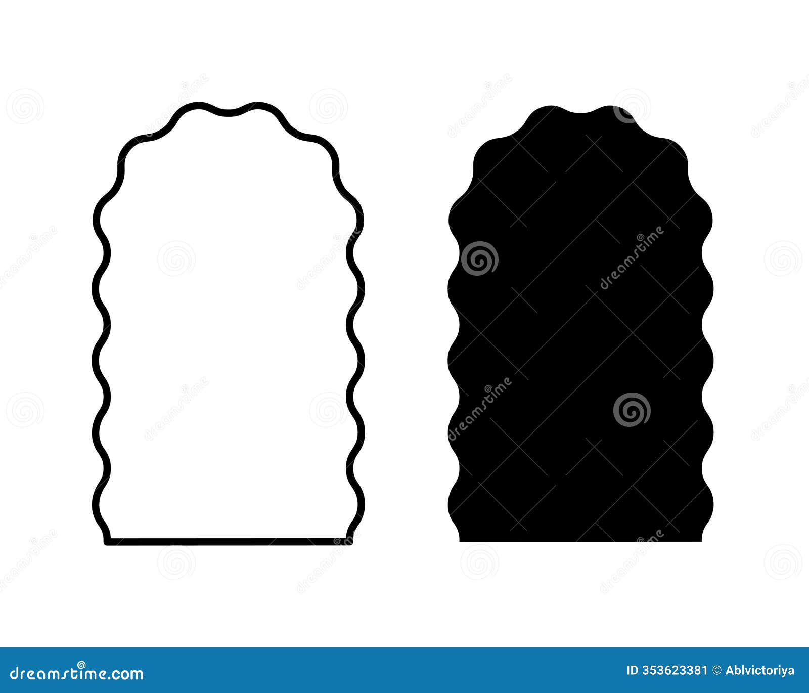 Arch Frame and Shape with Wavy Borders. Archways Figures with Curved ...