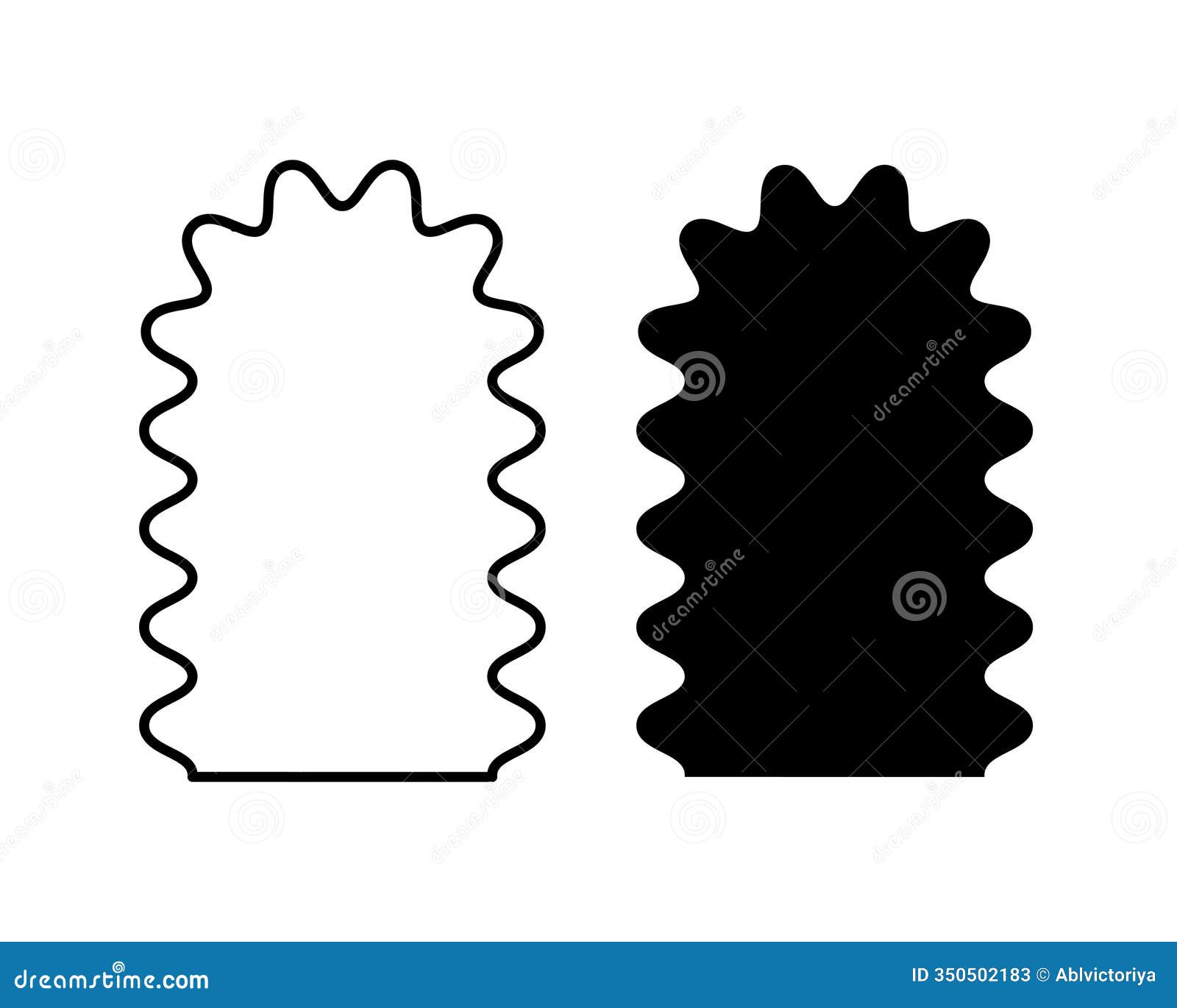 Arch Frame and Shape with Wavy Borders. Curvy Archways with Scalloped ...