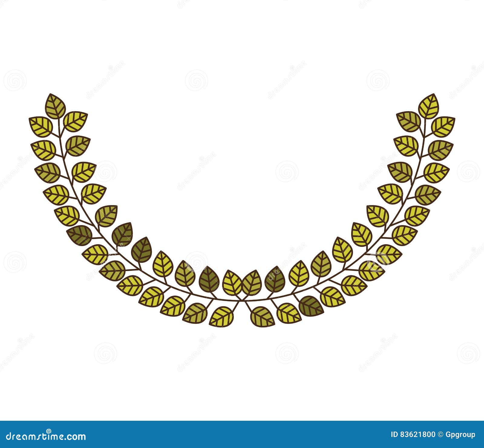 Arch of Green Leaves with Ramifications Stock Vector - Illustration of ...