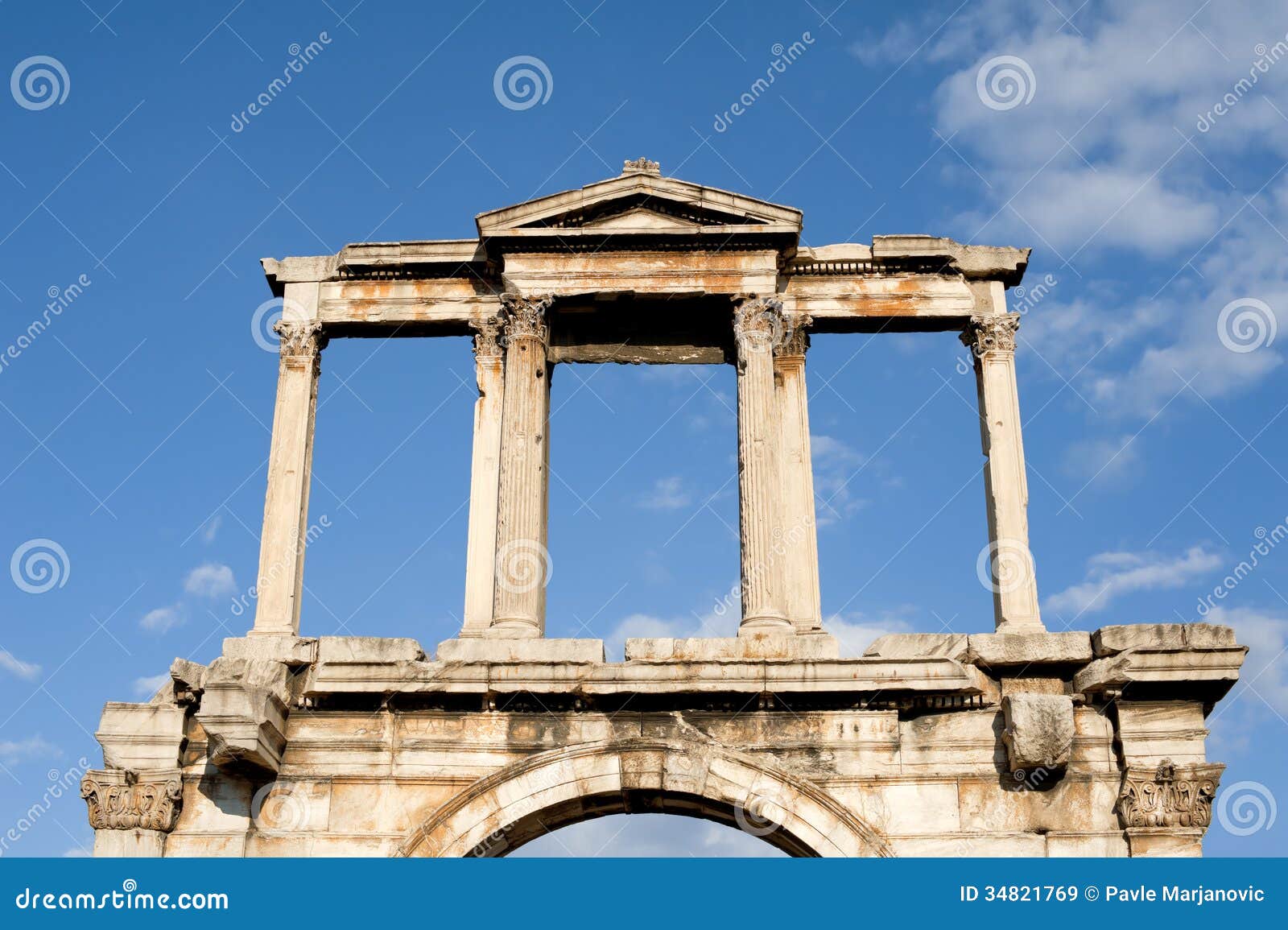 The Arch of Hadrian, Athens Stock Image - Image of outdoor, ancient ...