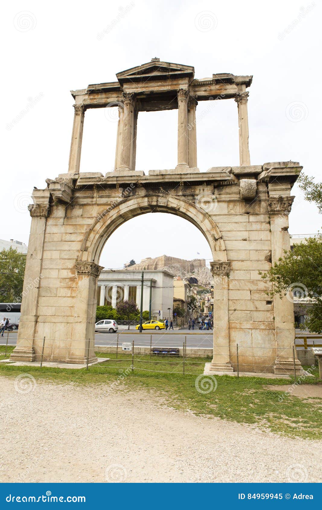 Visiting Hadrian Arch stock image. Image of ancient, classical - 84959945
