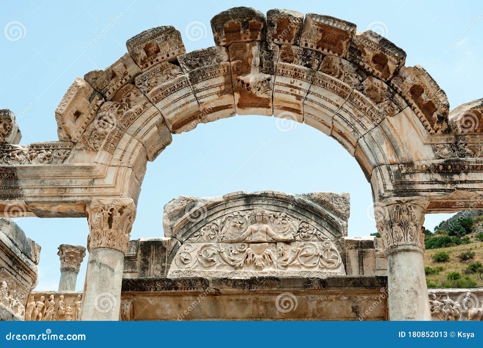 Arch of Hadrian`s Temple, Ephesus, Turkey Stock Image - Image of ...