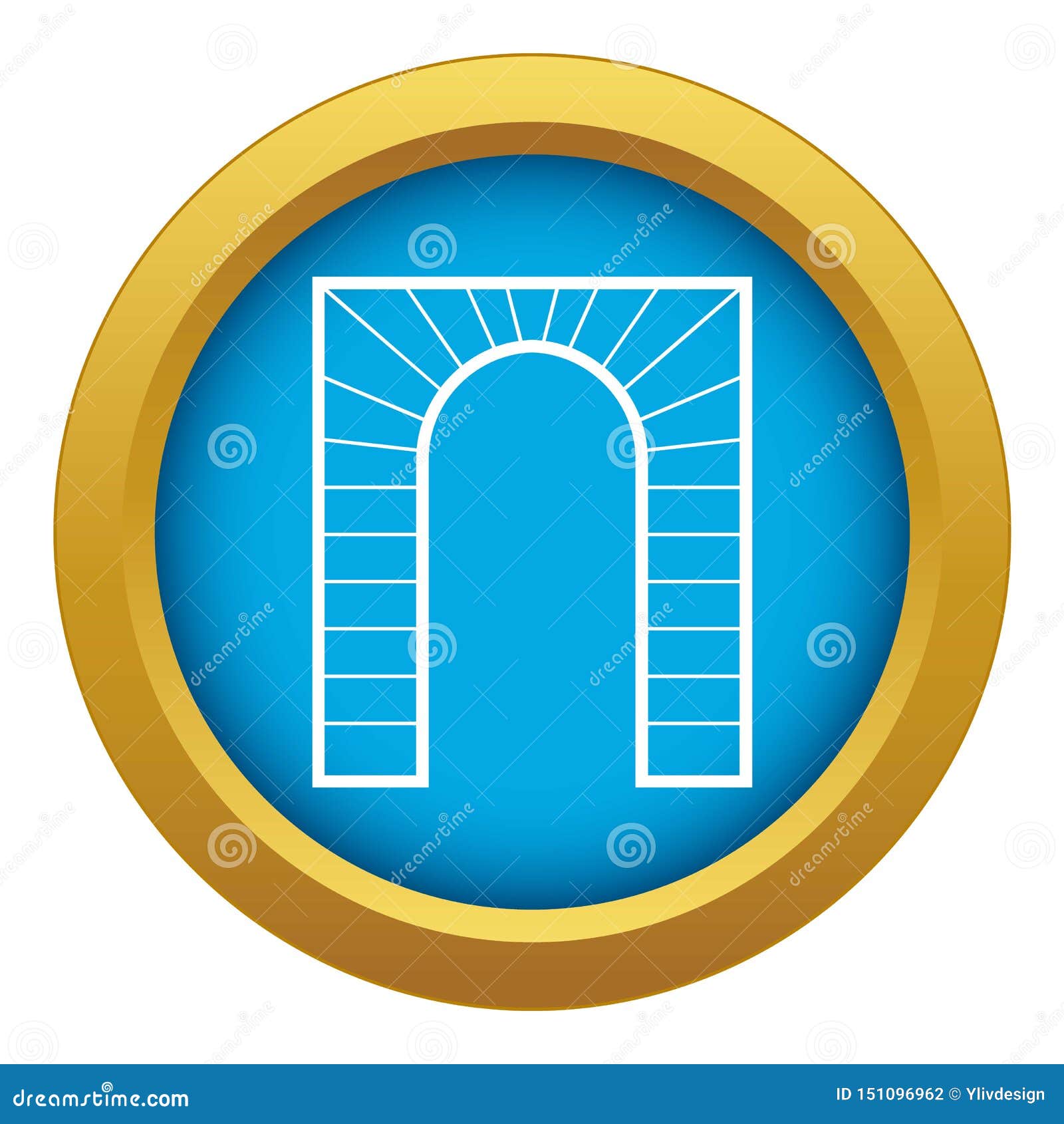 Arch Icon Blue Vector Isolated Stock Vector - Illustration of frontage ...
