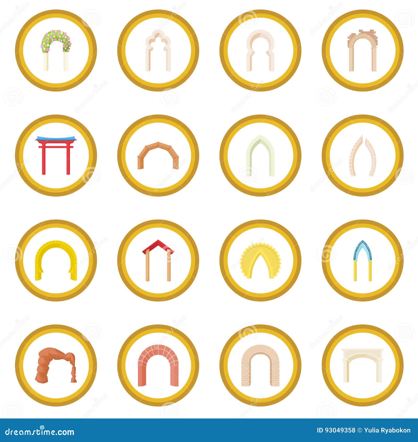 Arch icon circle stock vector. Illustration of business - 93049358