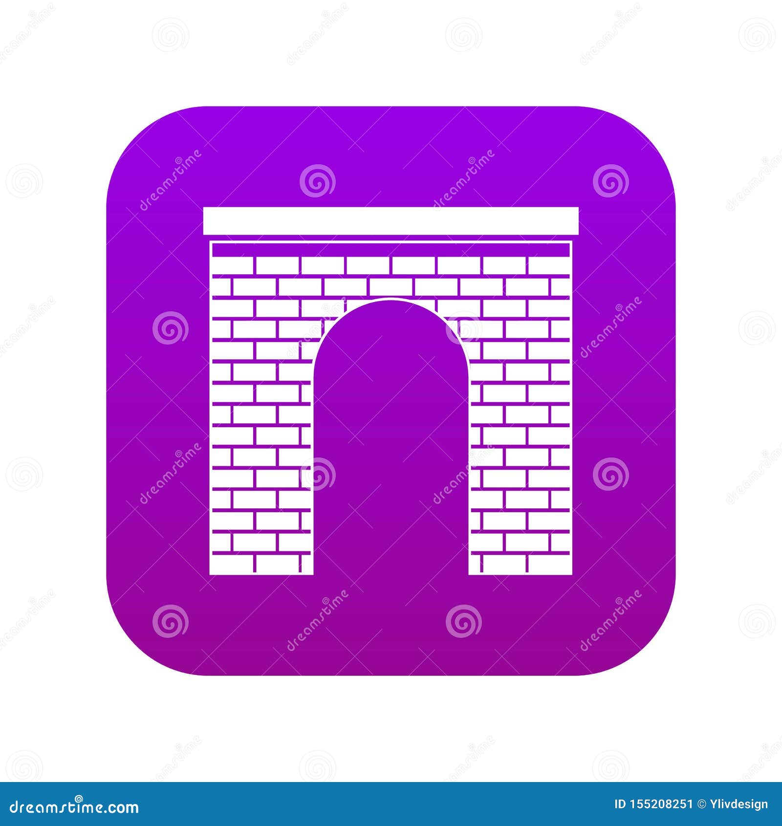 Arch icon digital purple stock vector. Illustration of gate - 155208251