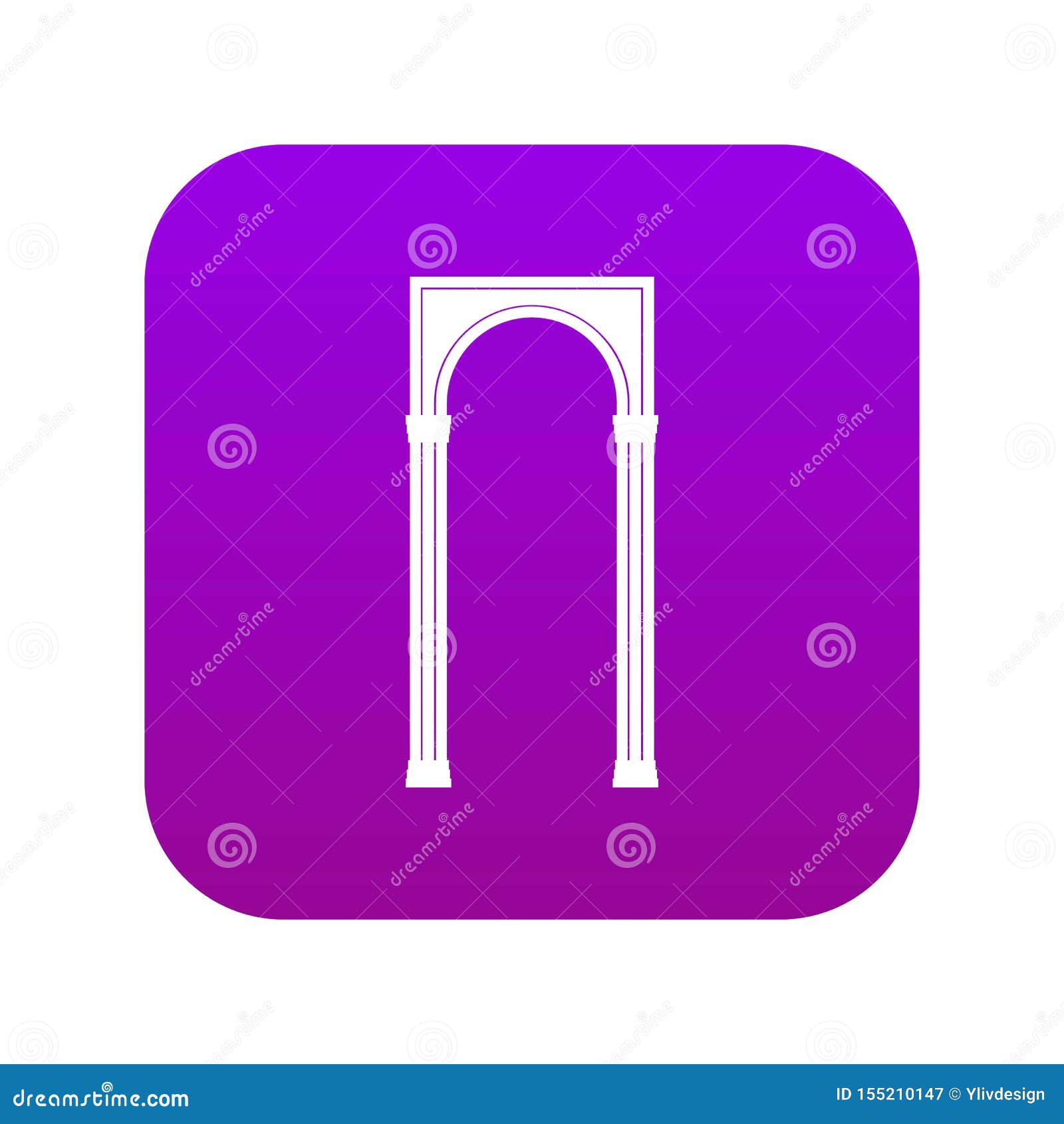Arch icon digital purple stock vector. Illustration of element - 155210147