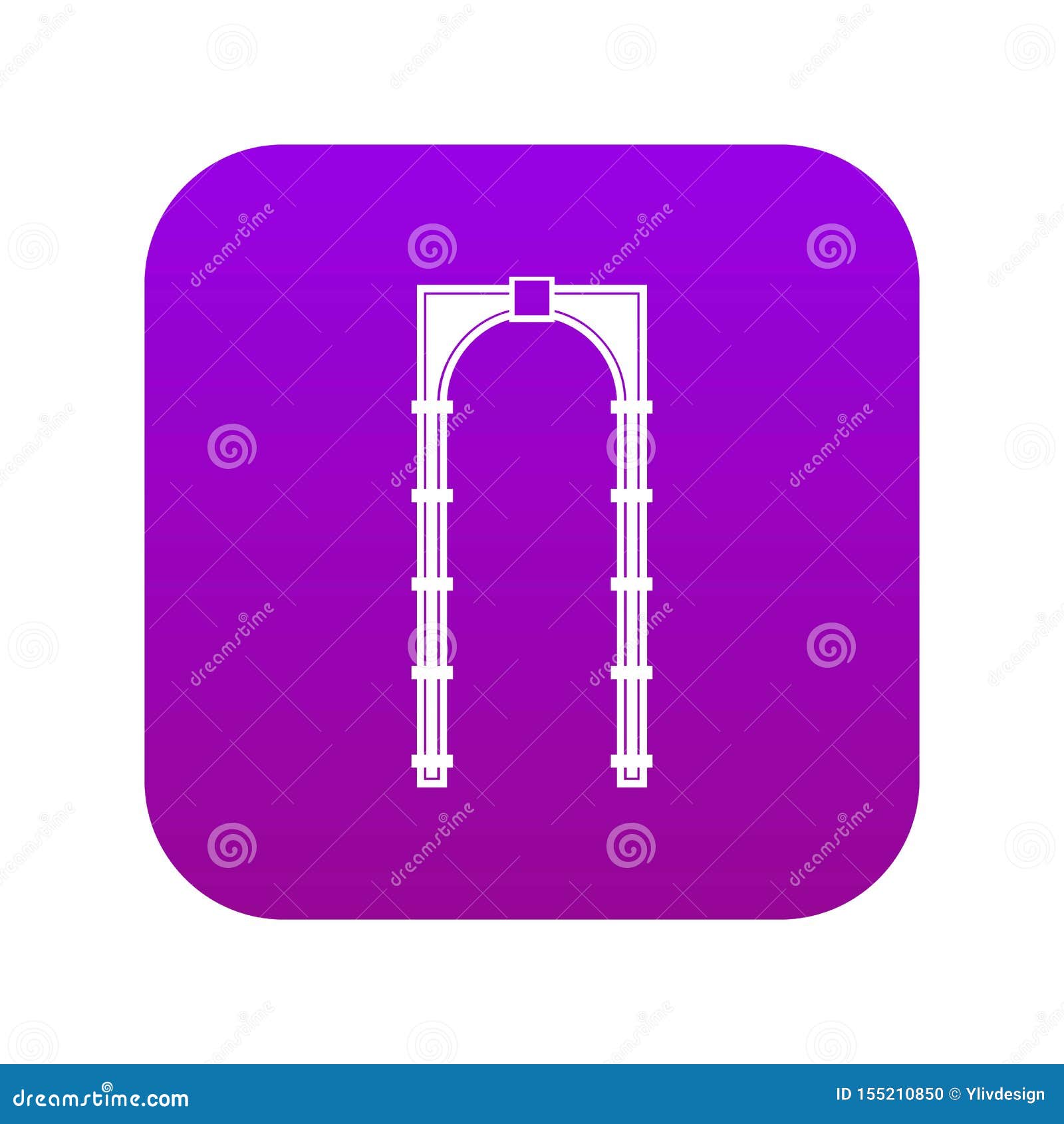 Arch icon digital purple stock vector. Illustration of design - 155210850