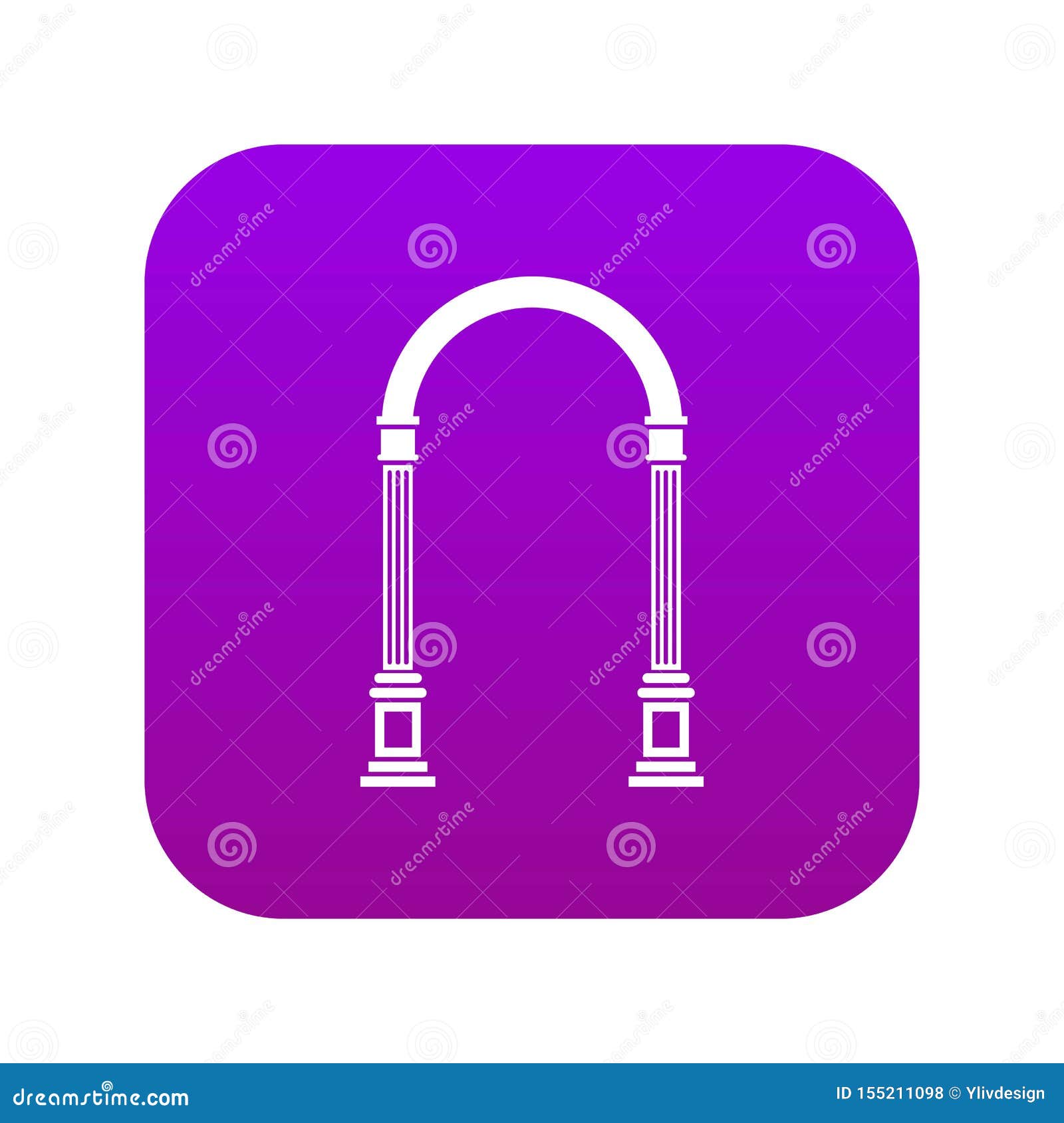 Arch icon digital purple stock vector. Illustration of element - 155211098