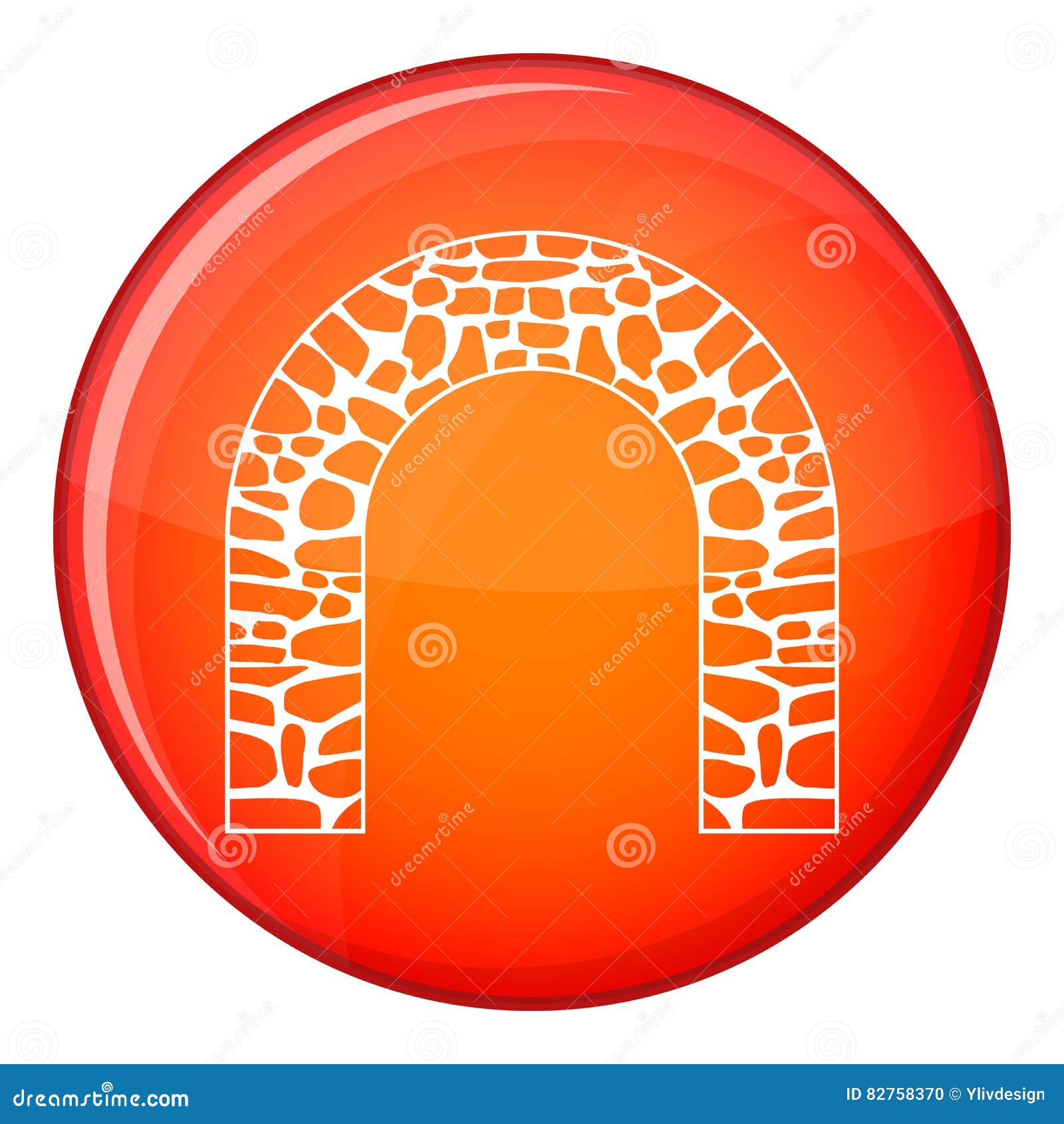 Arch icon, flat style stock vector. Illustration of history - 82758370