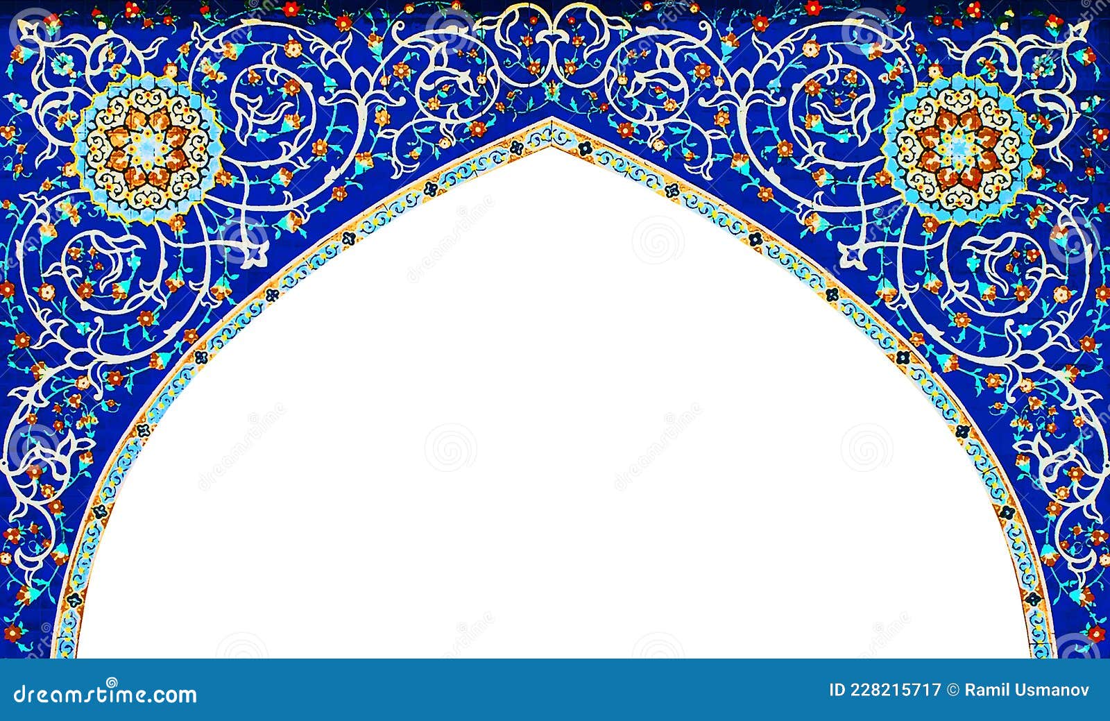 An Arch with Patterns in Arabic Style with a White Background. Stock ...