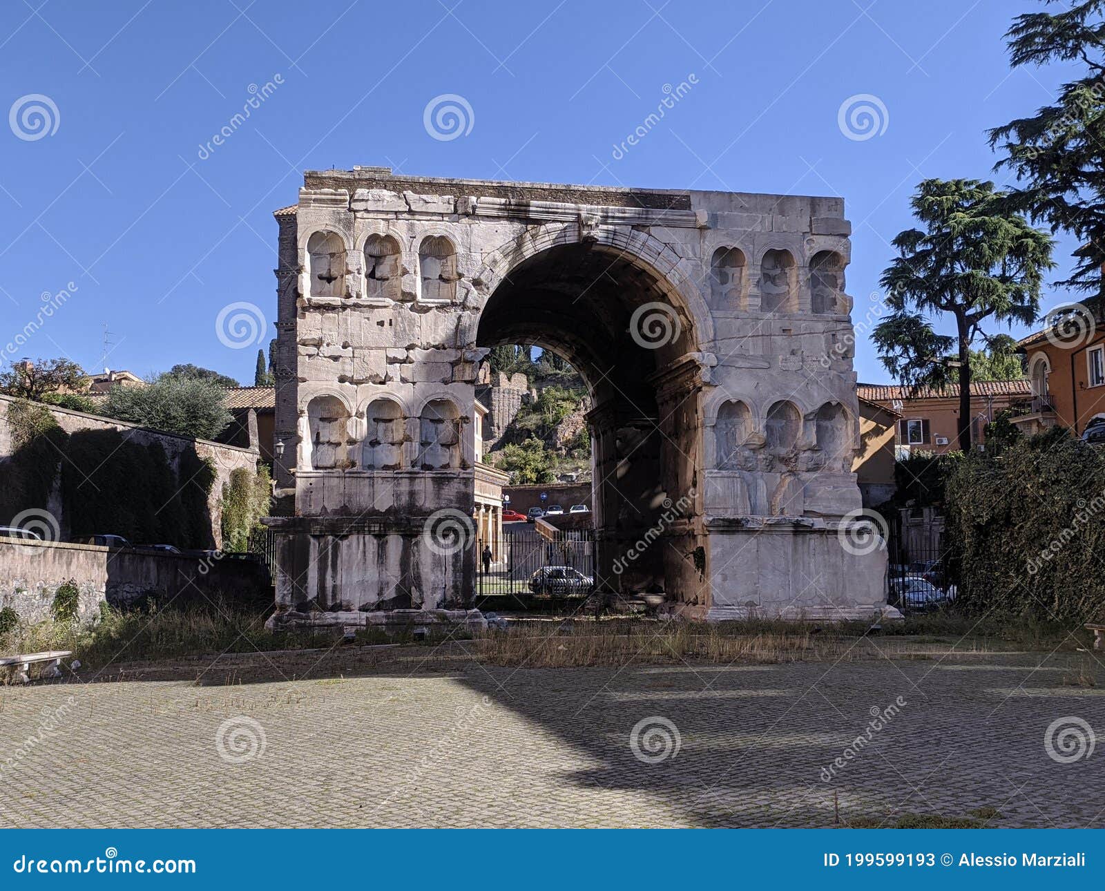 Arch of Janus in Rome stock image. Image of arch, stone - 199599193