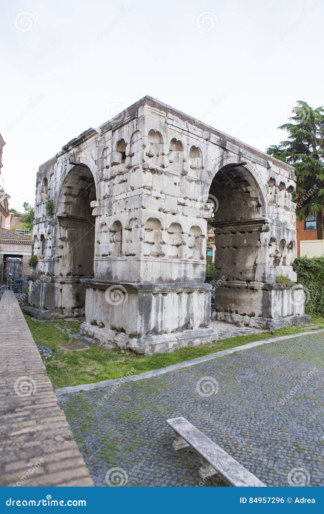 Visiting the Arch of Janus stock photo. Image of europe - 84957296