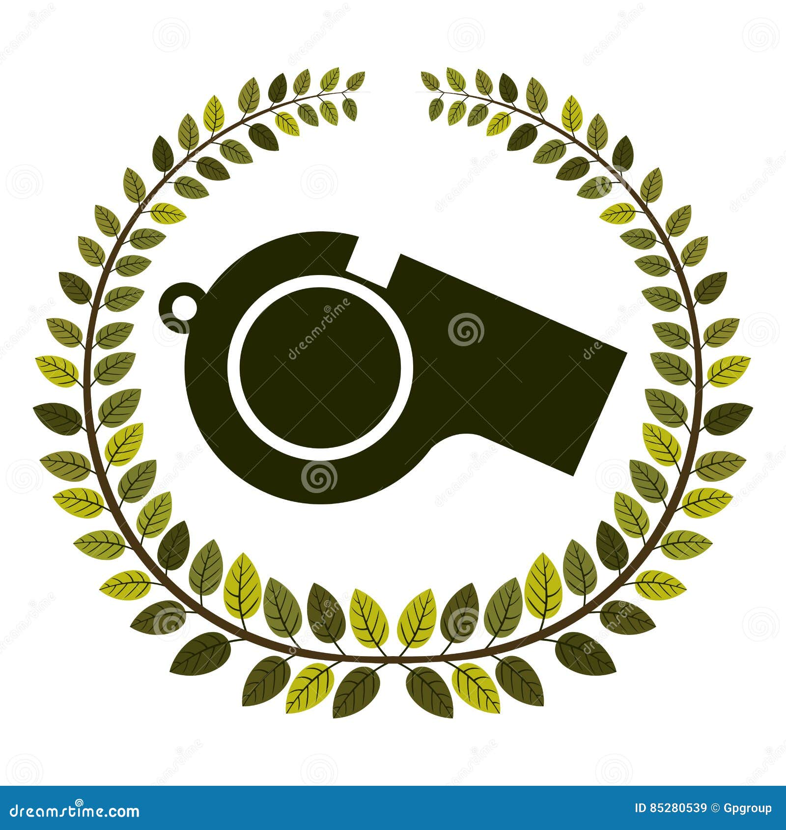 Arch of Leaves with Closeup Whistle Stock Illustration - Illustration ...