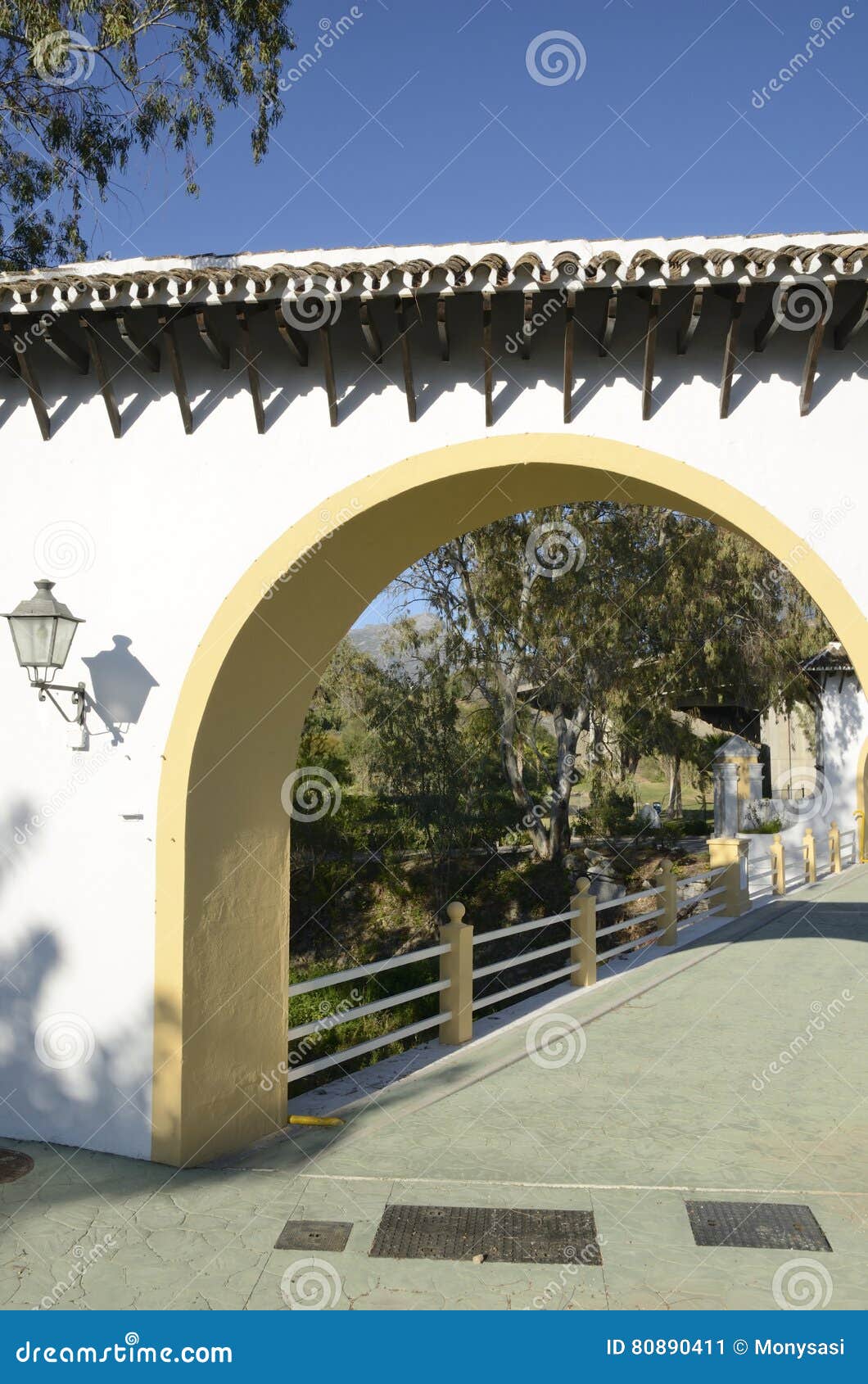 Arch of a little bridge stock image. Image of marbella - 80890411