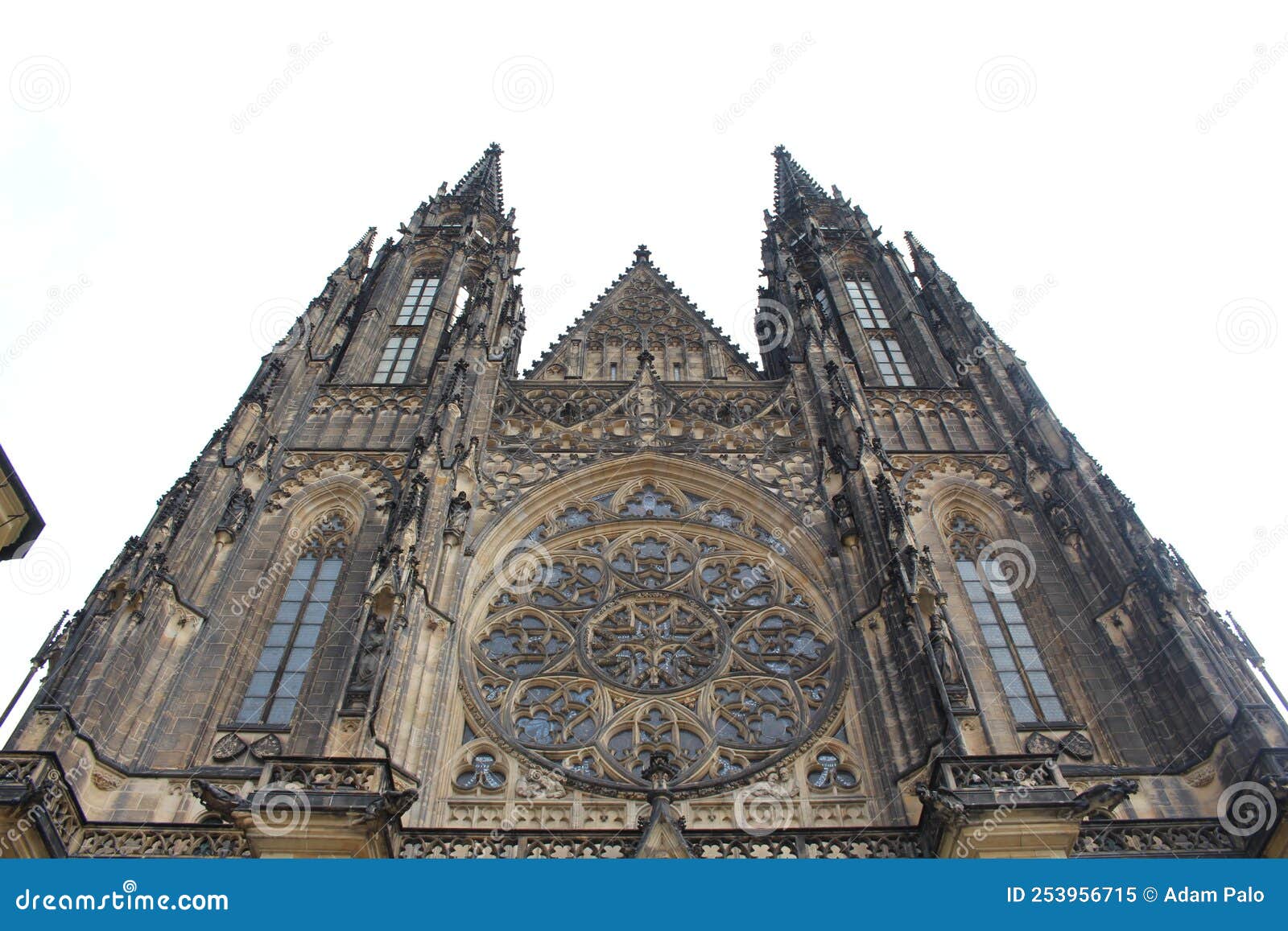 Facade View of Gothic Building in Prague Stock Image - Image of ...