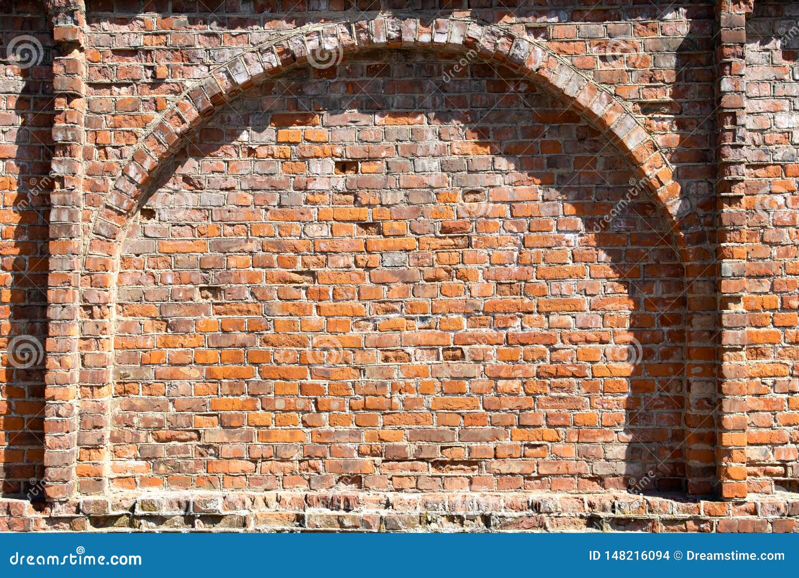 Arch in the Old Red Brick Wall Stock Photo - Image of brickwork ...
