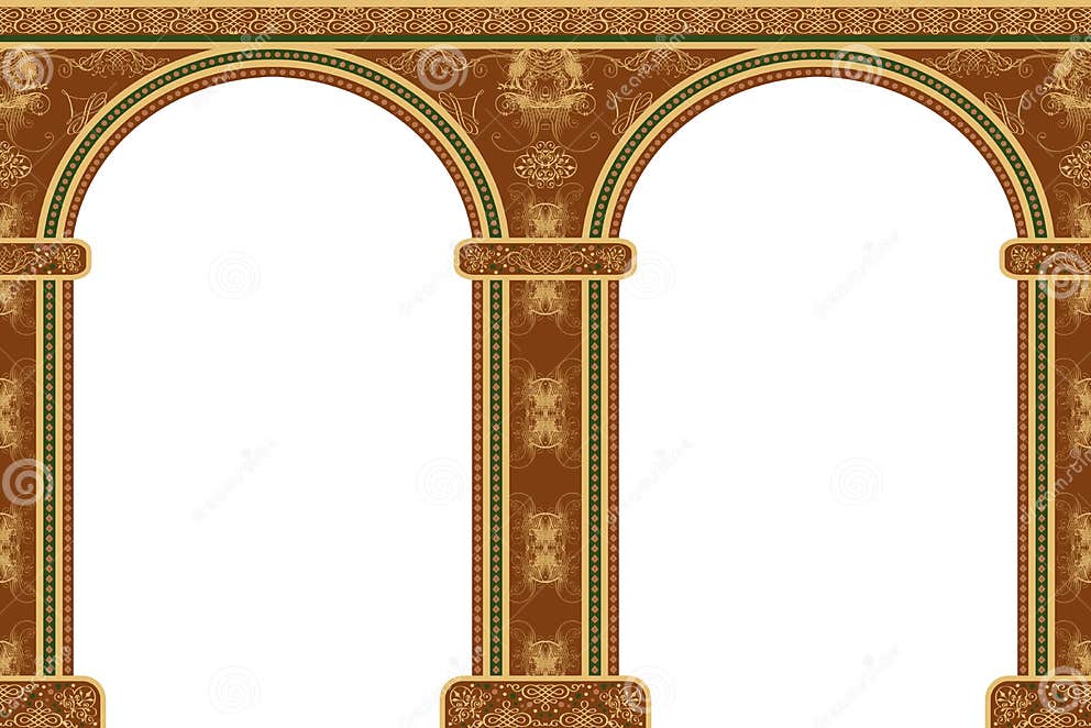 Arch with ornaments stock illustration. Illustration of framed - 3387108