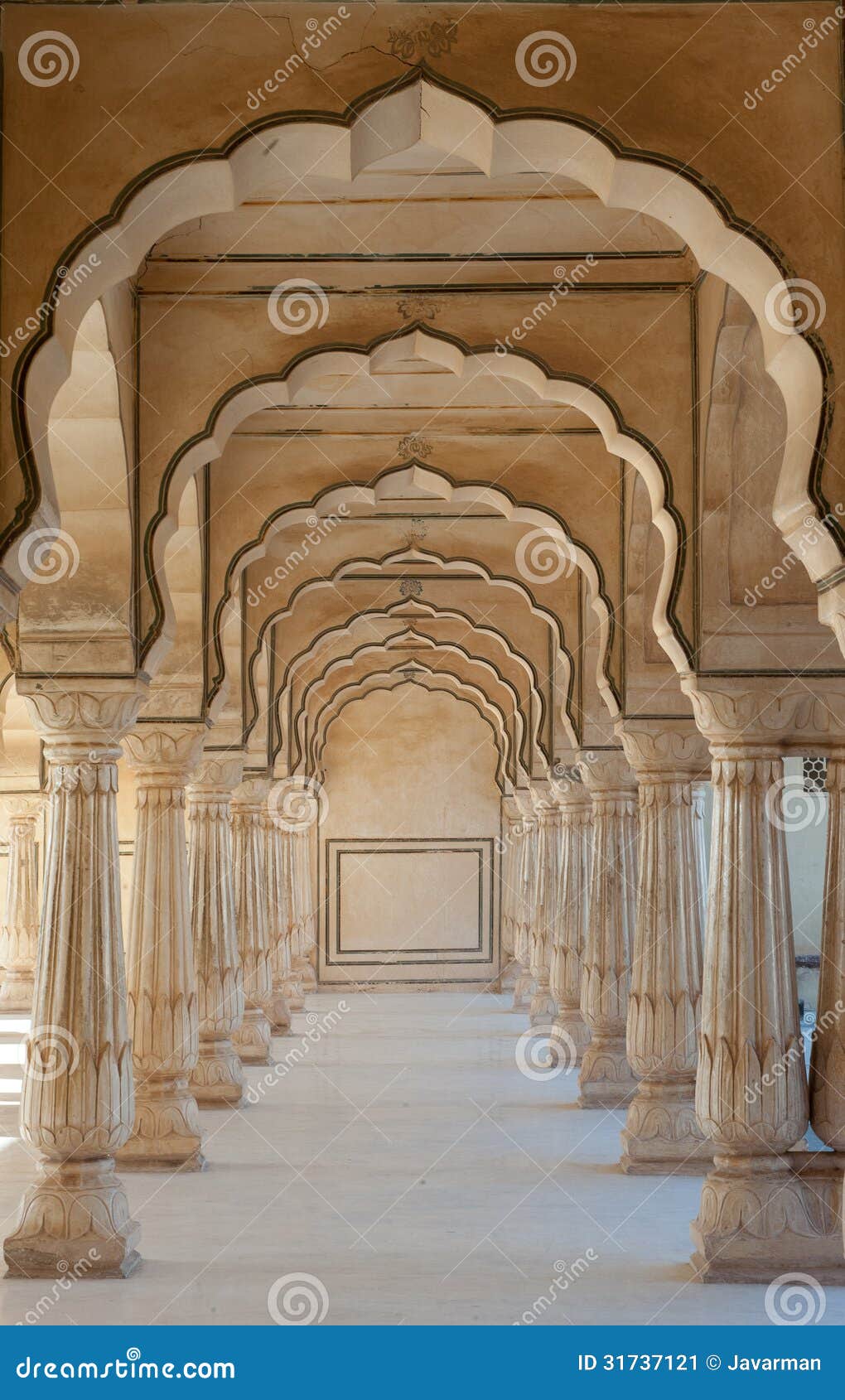 Arch Passsage at Amber Fort, Jaipur, India Stock Image - Image of ...