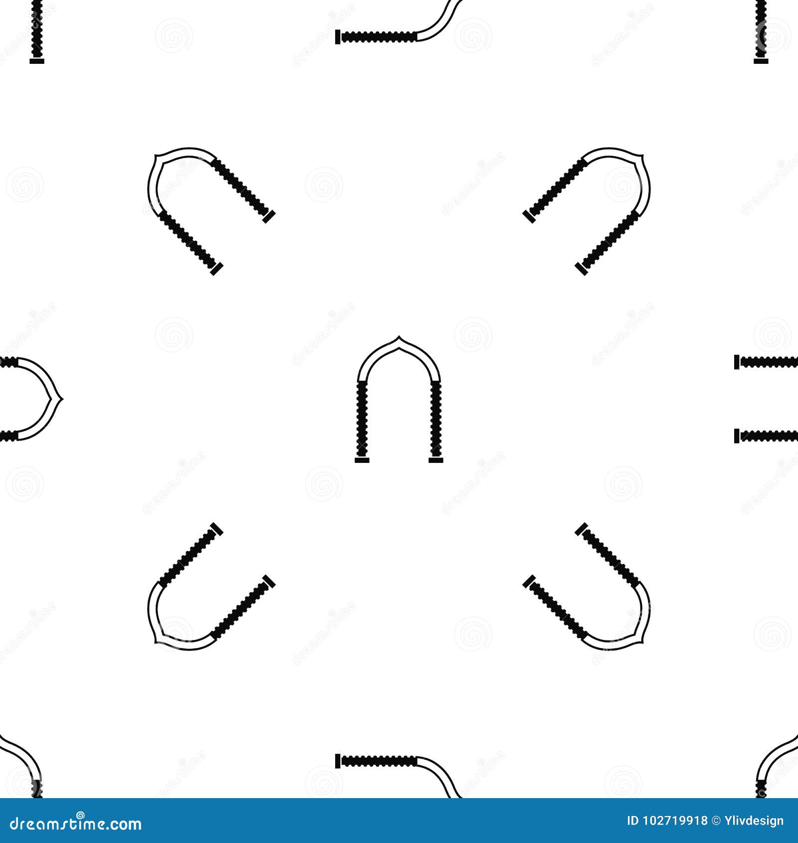 Arch Pattern Seamless Black Stock Vector - Illustration of classical ...