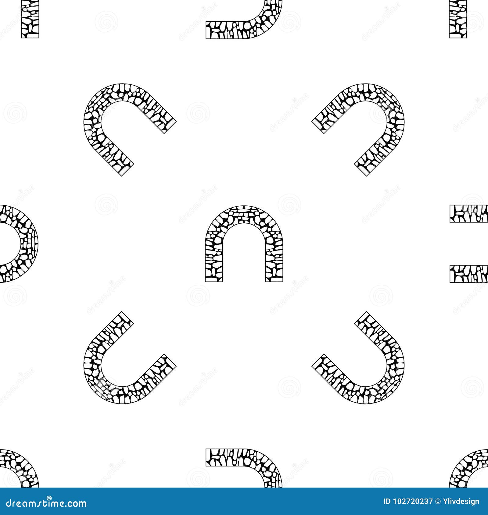 Arch Pattern Seamless Black Stock Vector - Illustration of icon, facade ...