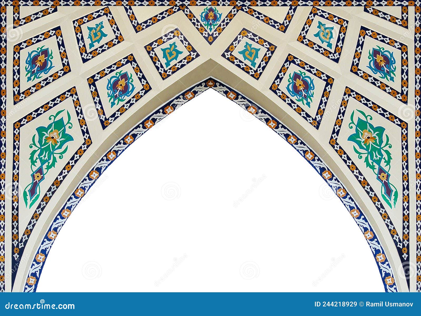 An Arch with Patterns in Arabic Style with a White Background. Stock ...