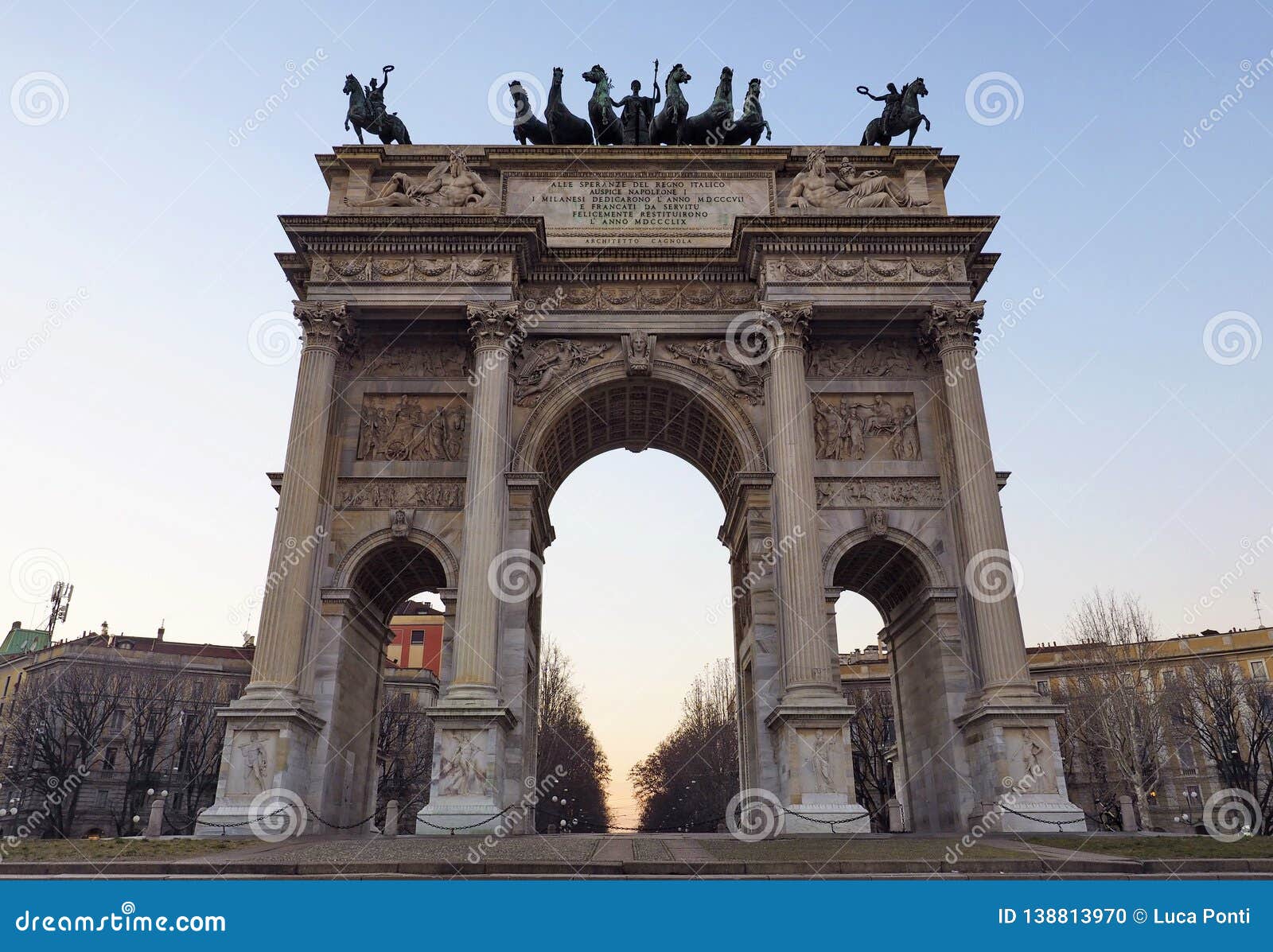 Arch of the Peace, Milan, Italy. Stock Photo - Image of famous ...