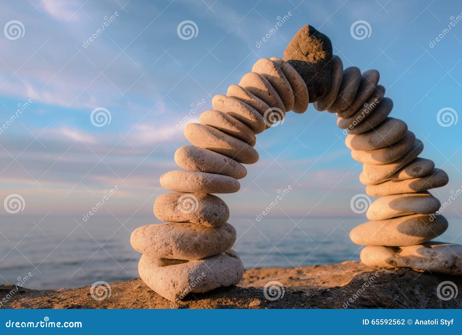 Arch of pebbles stock photo. Image of meditation, harmony - 65592562