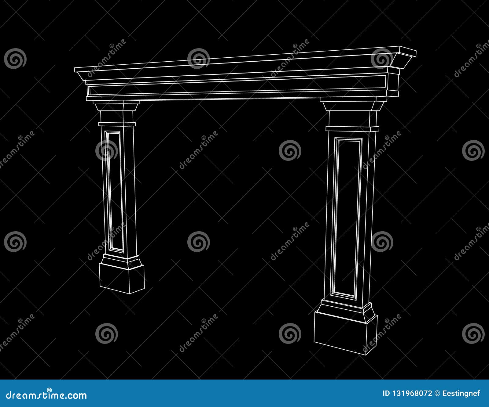 Arch from Pilasters. Vector Outline Illustration Stock Vector ...
