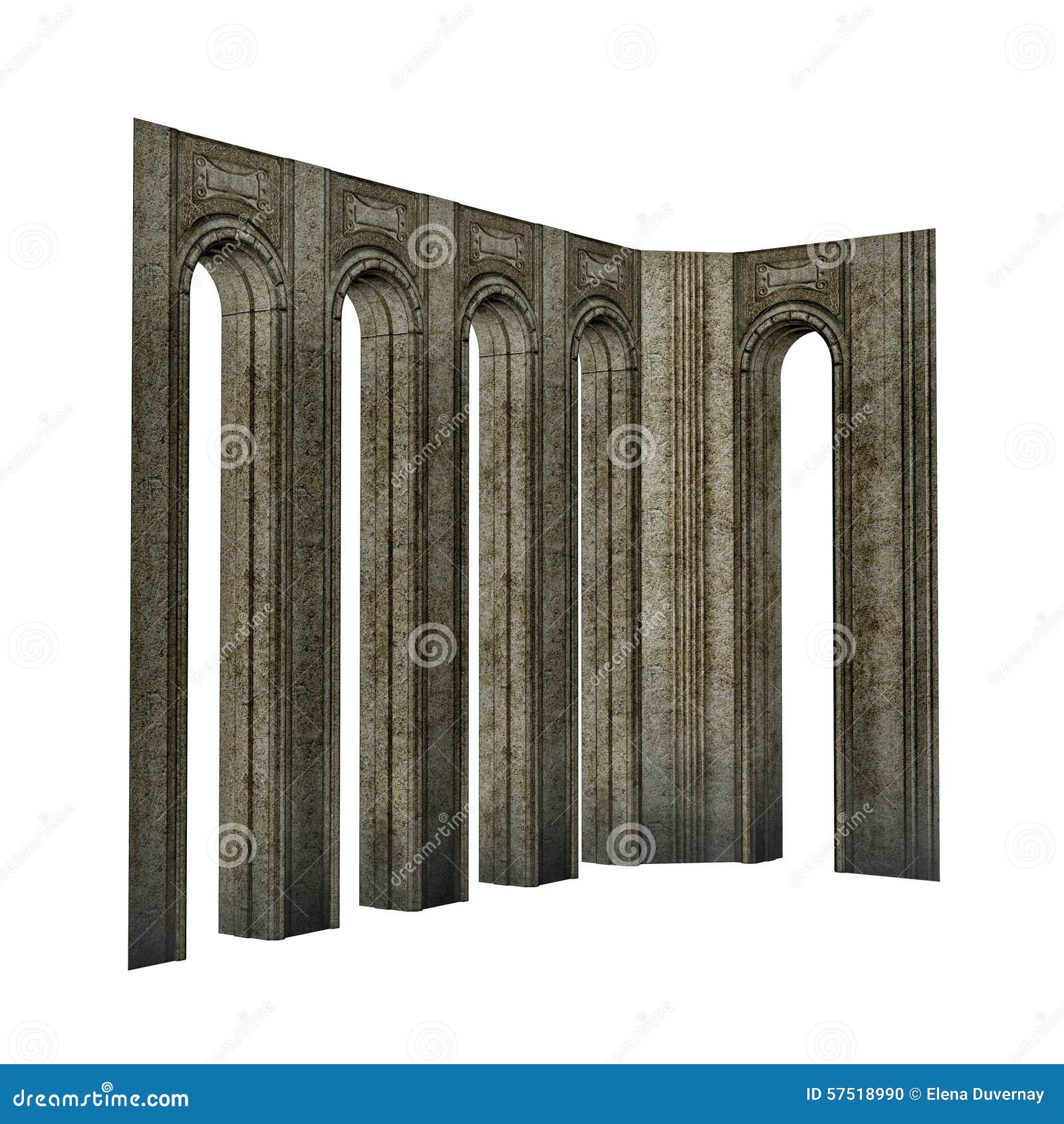 Arch pillars - 3D render stock illustration. Illustration of exterior ...
