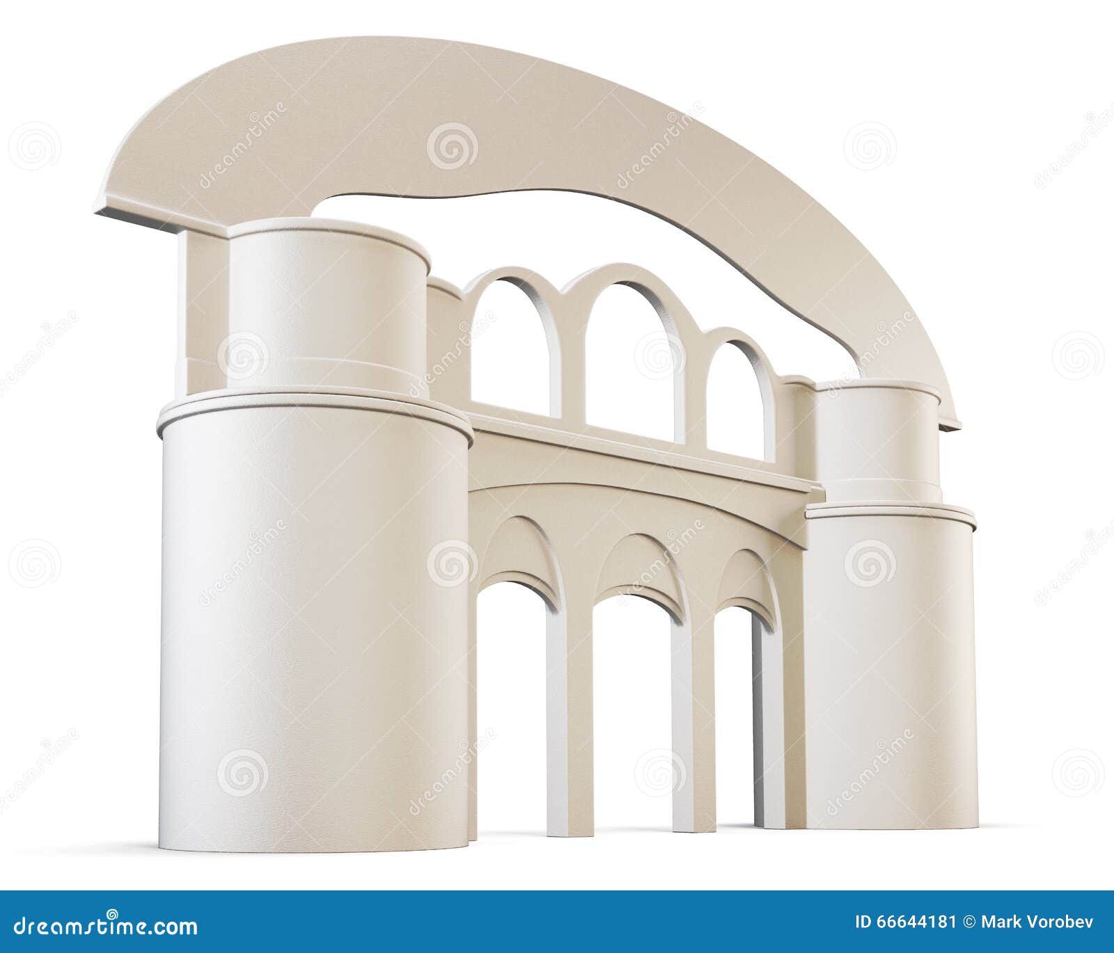 Arch and Pillars on White Background. 3d Render Image Stock ...