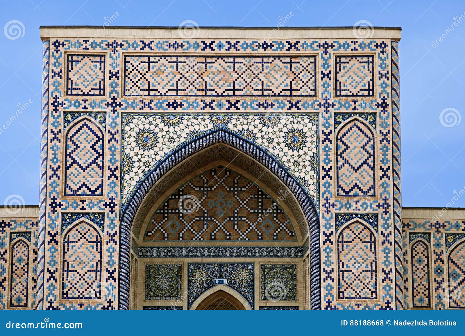 Arch Portal of a Mosque, Uzbekistan Stock Photo - Image of madrasah ...
