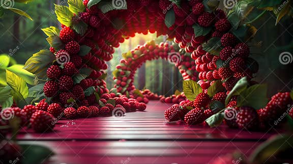 Arch of raspberry stock image. Image of farm, fresh - 312890395