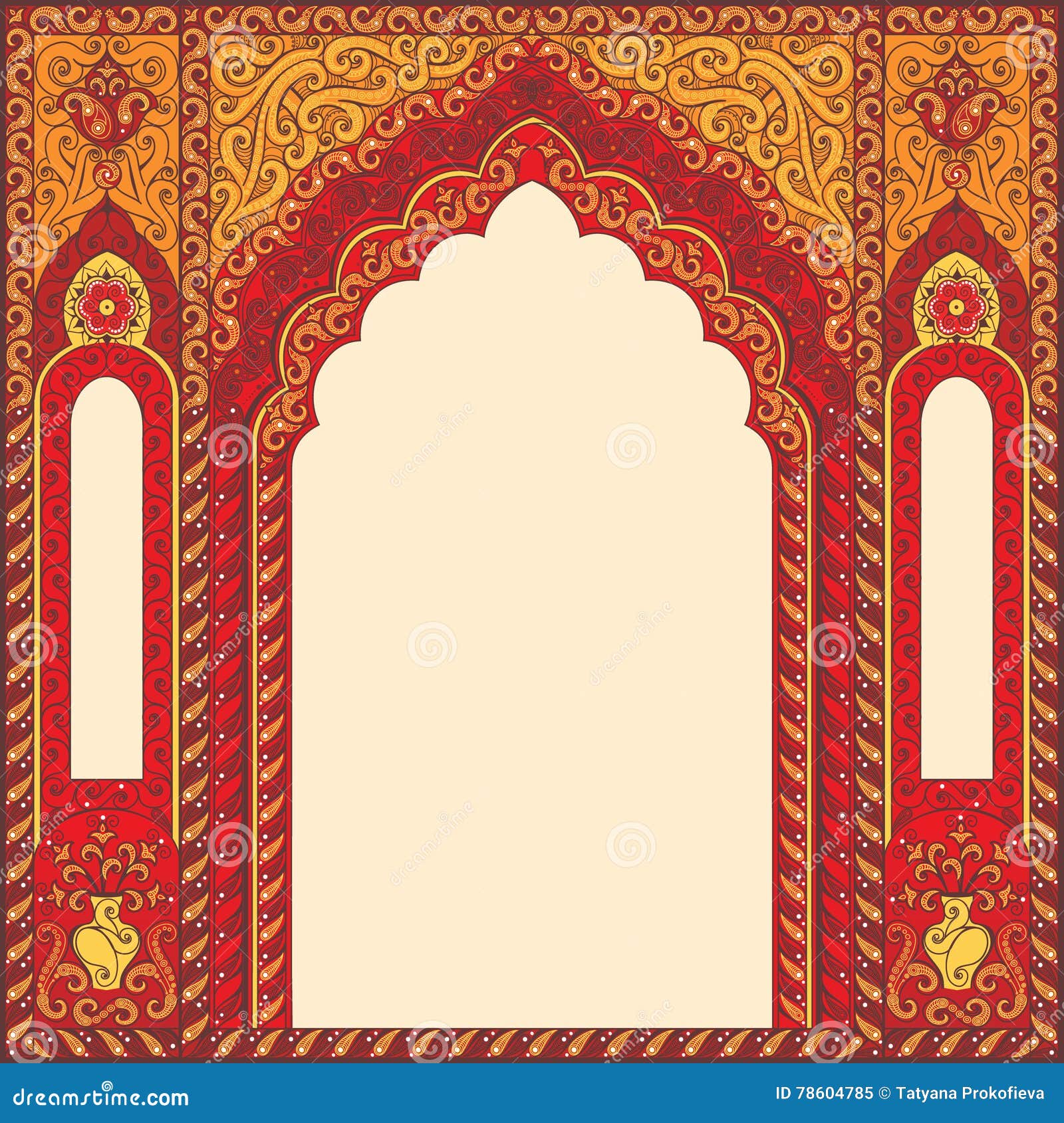 Arch of Res in the Oriental Style with Arabic Traditional Ornaments ...