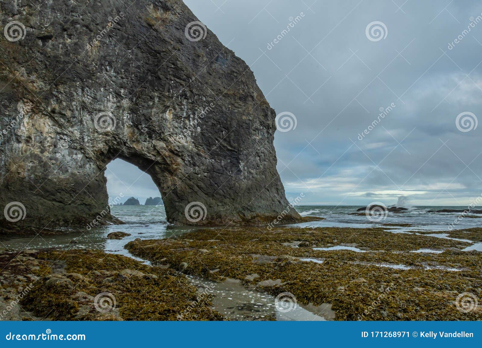Arch in Rocks of Rialto Beach Stock Image - Image of beach, coast ...