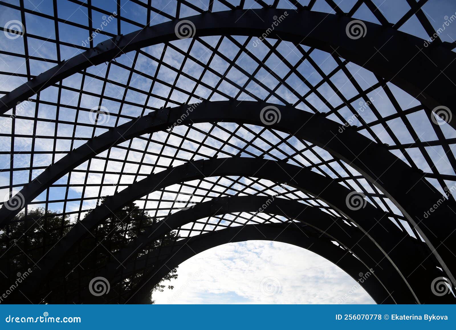 Arch in the Shape of a Net Ang Blue Sky Background Stock Photo - Image ...