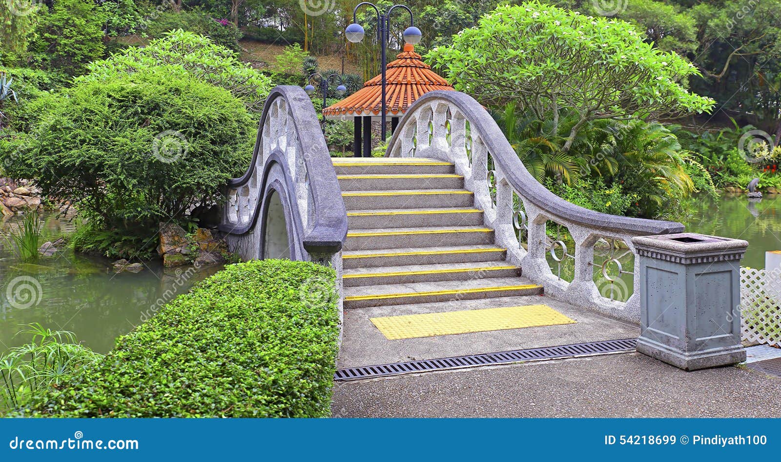 Arch Shape Stone Bridge in Garden Stock Image - Image of outdoor, green ...