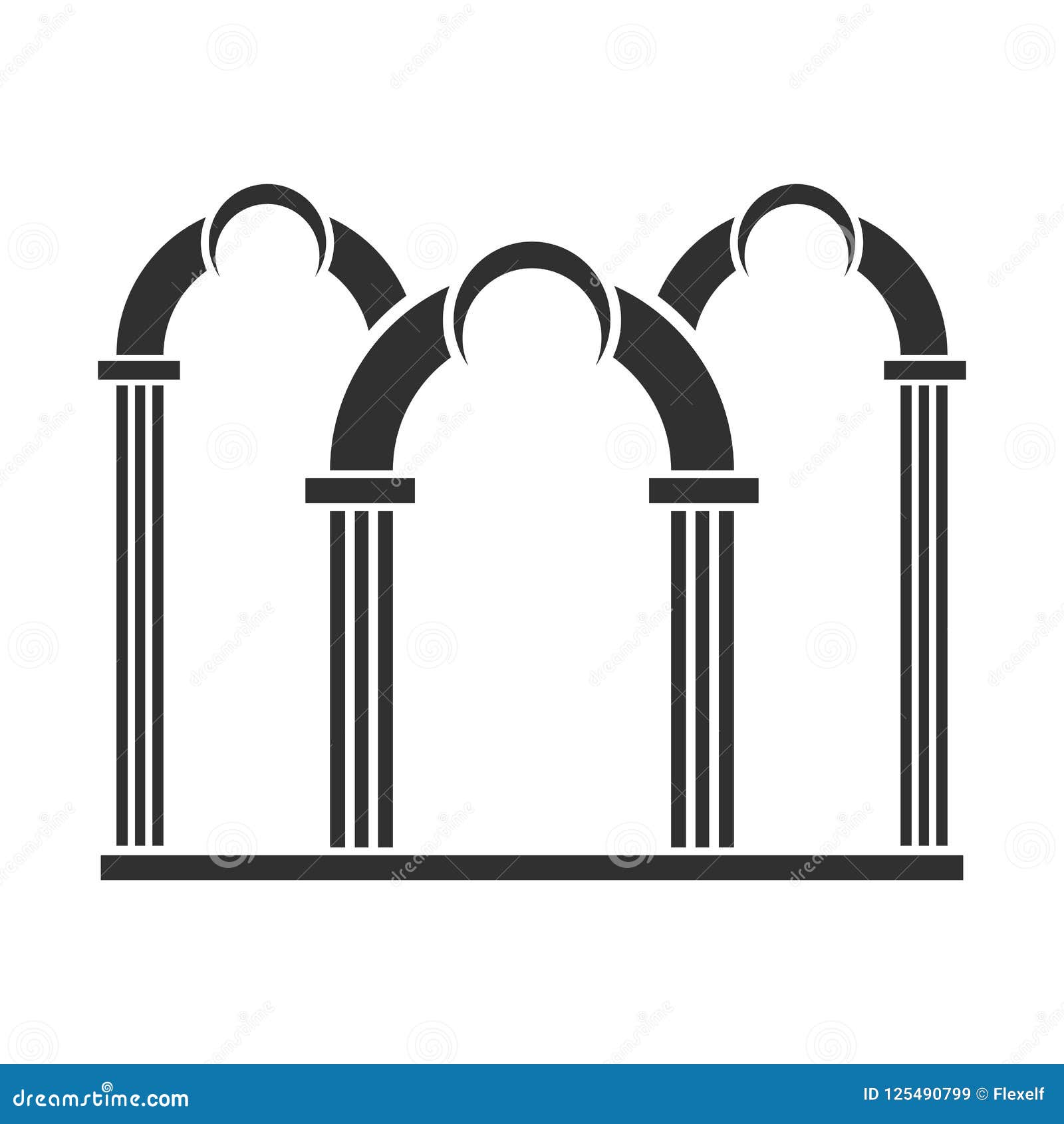 Arch silhouette icon. stock vector. Illustration of mystery - 125490799