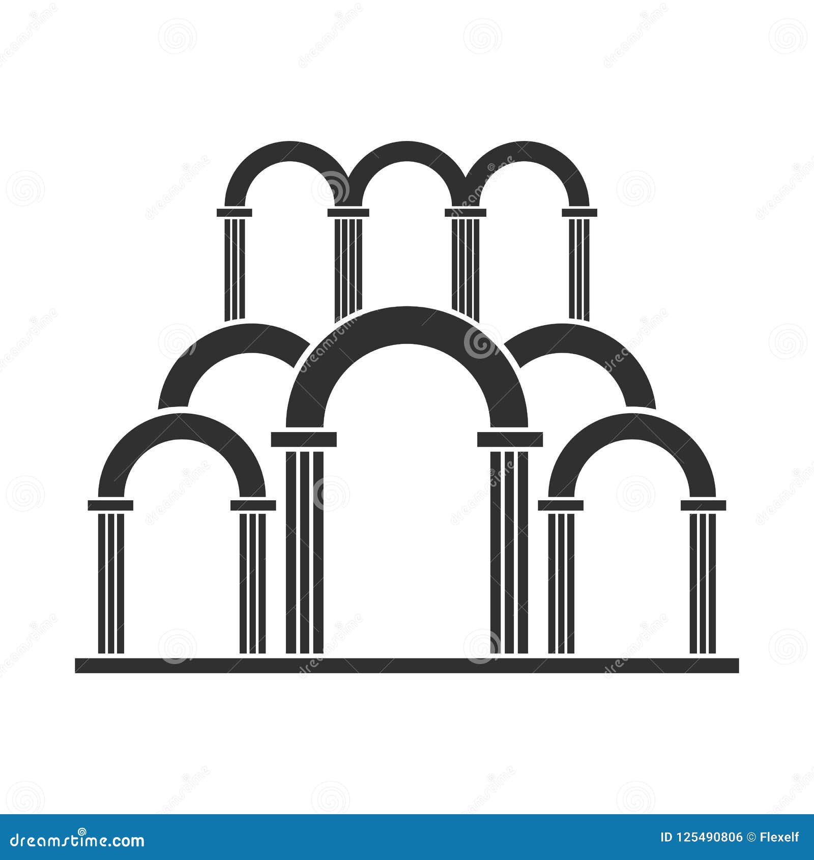 Arch silhouette icon. stock vector. Illustration of fantasy - 125490806