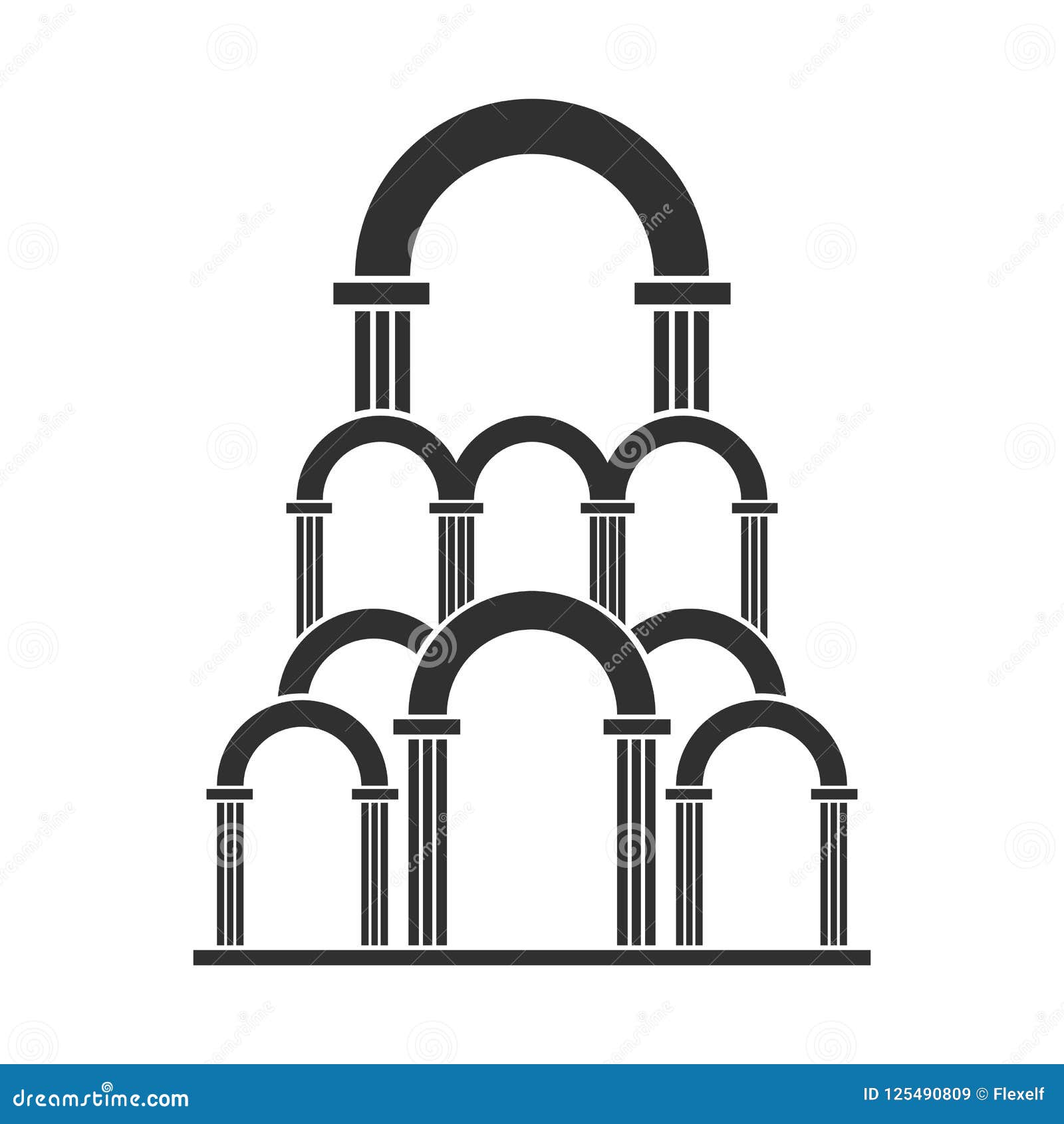 Arch silhouette icon. stock vector. Illustration of decoration - 125490809