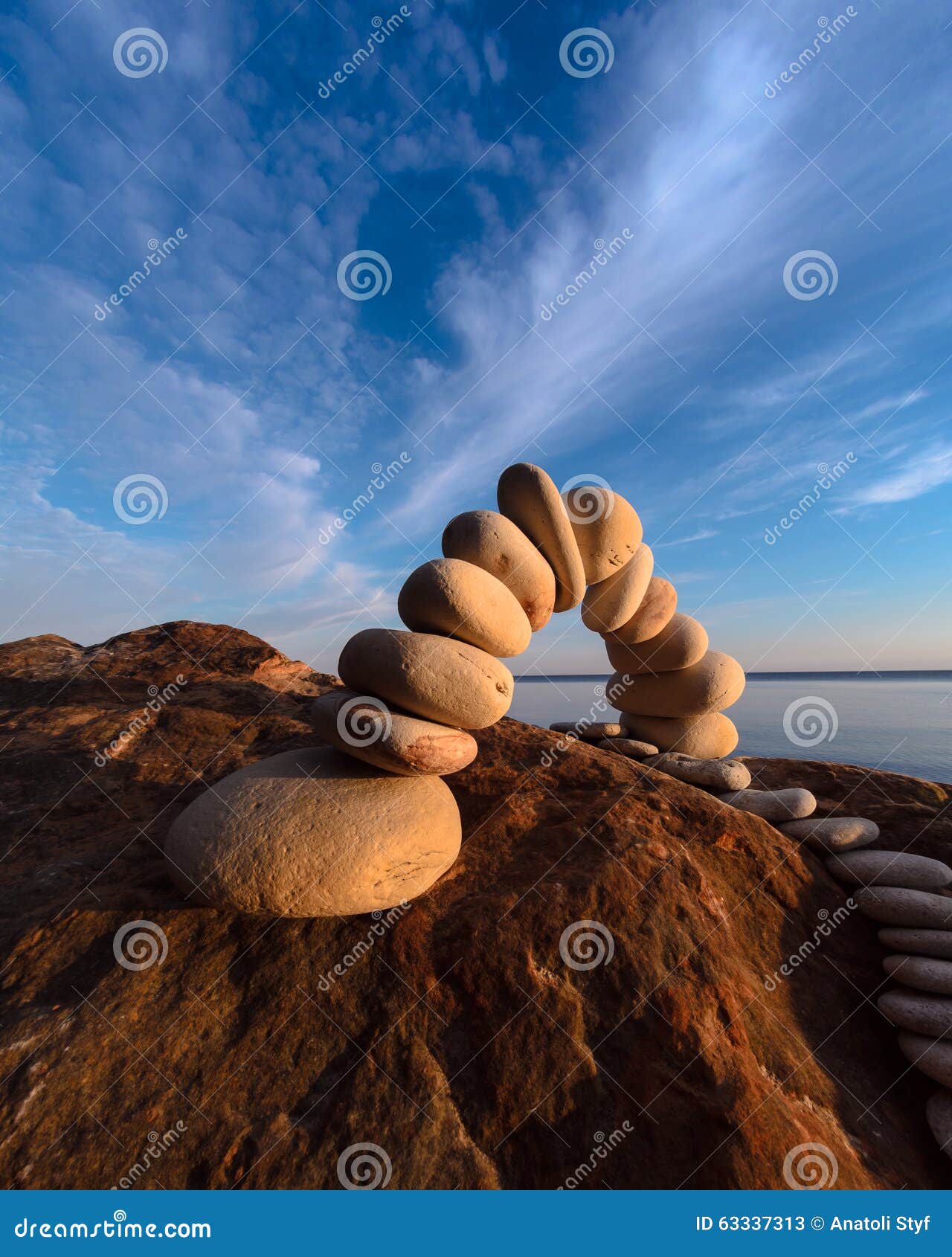 Arch on sky background stock image. Image of coast, equilibrium - 63337313