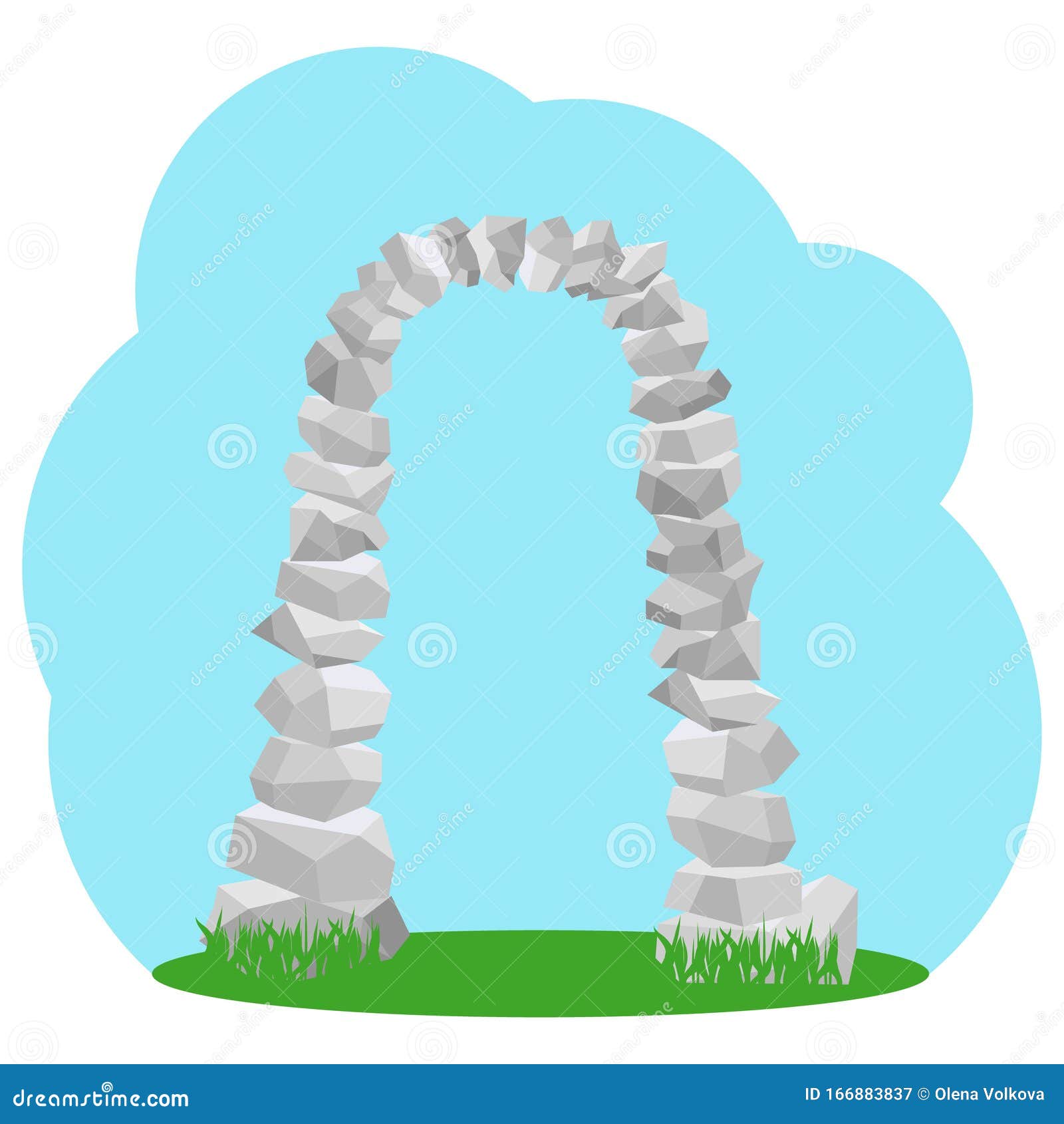 Arch of Stones, Stones Folded in the Form of an Arch. Vector ...