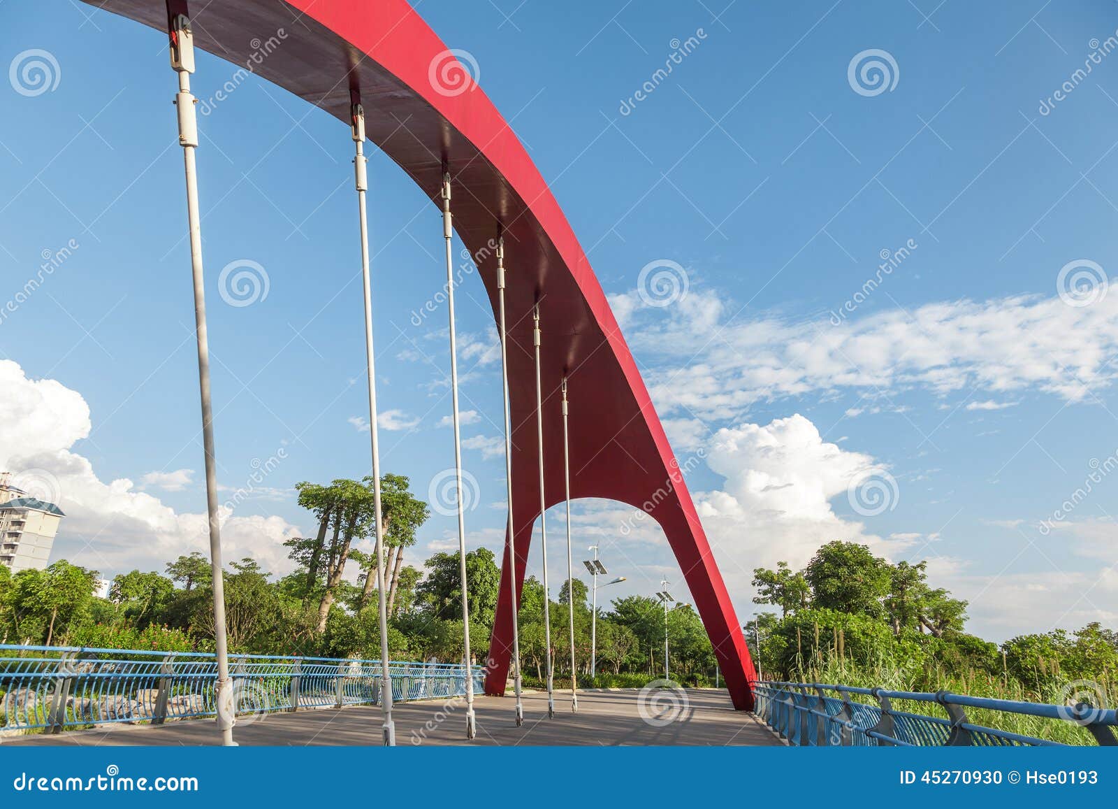Arch suspension bridge stock photo. Image of design, architecture ...
