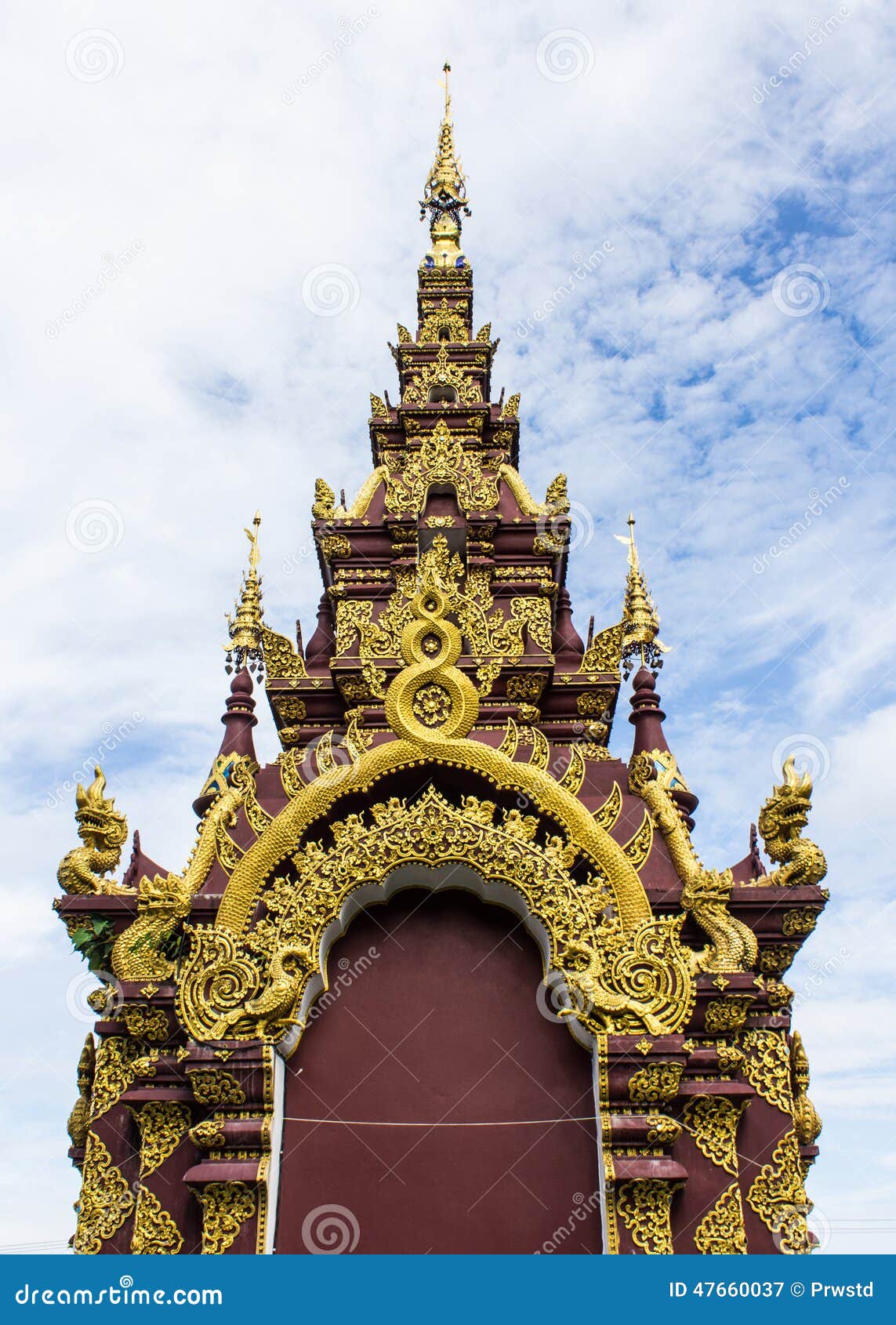 Arch of Thai Temple with Sky Stock Image - Image of sight, history ...