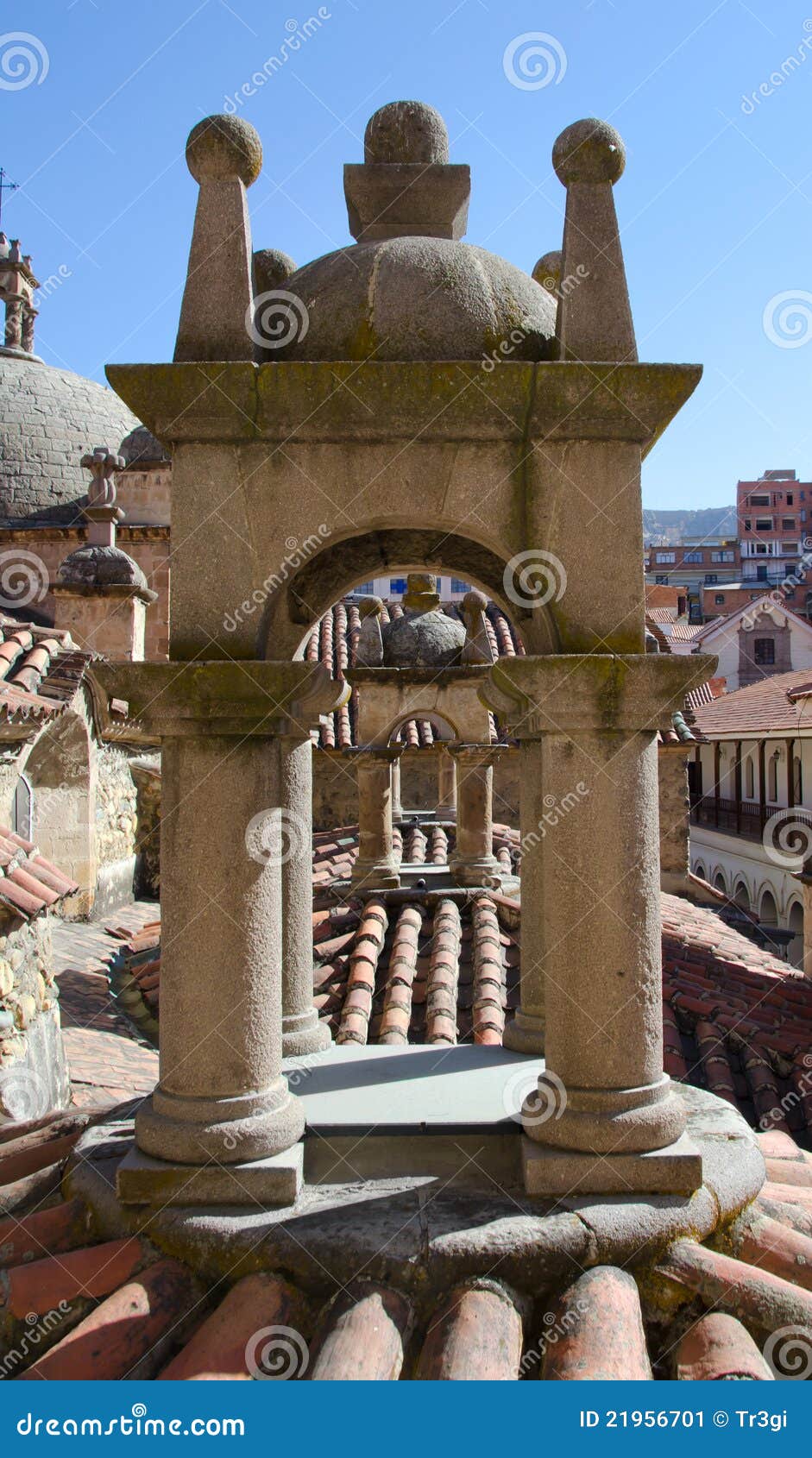 Arch Tower on the Roof of Cathedral Stock Image - Image of stone ...