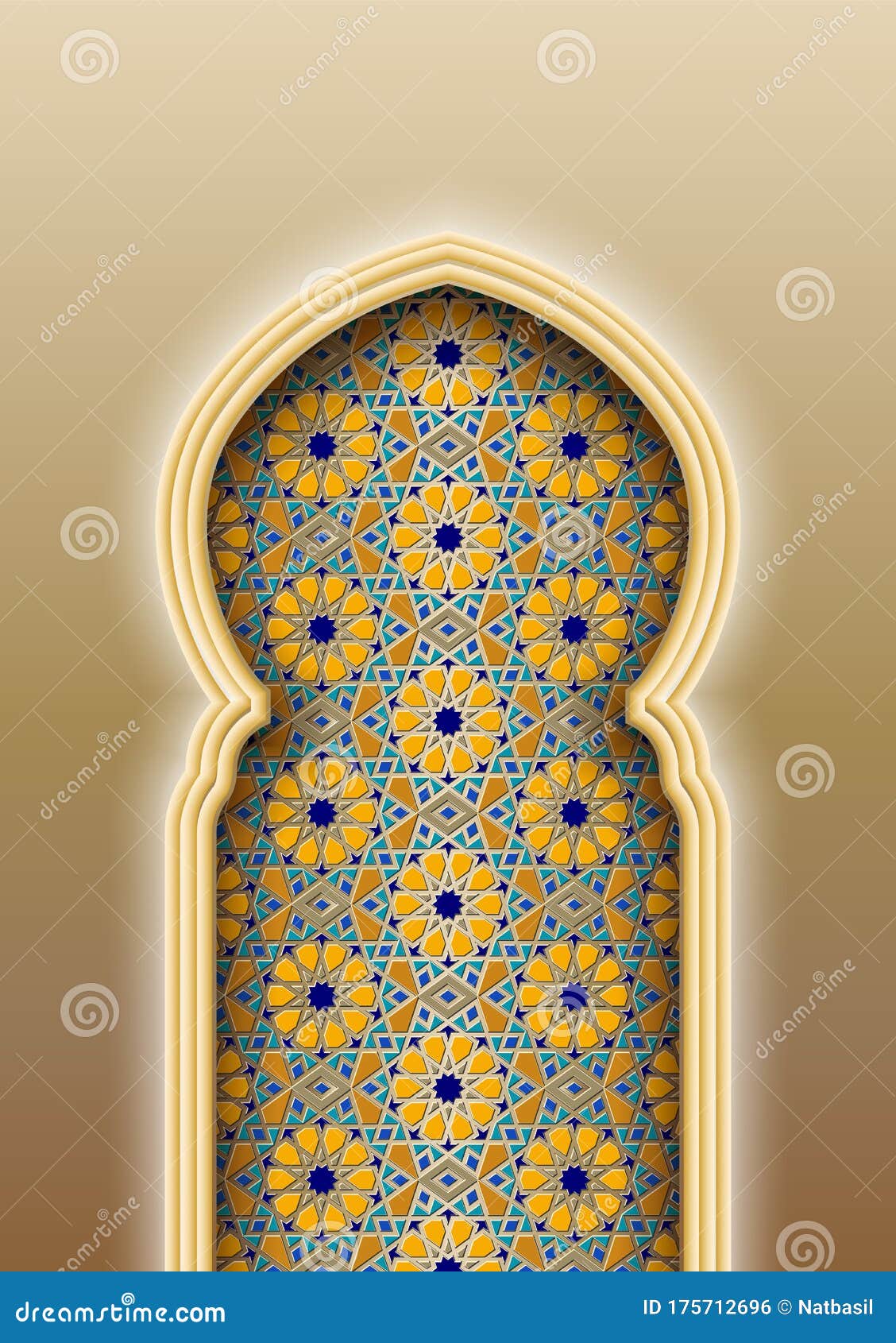 Arch with Traditional Arabic Islamic Pattern Stock Vector ...