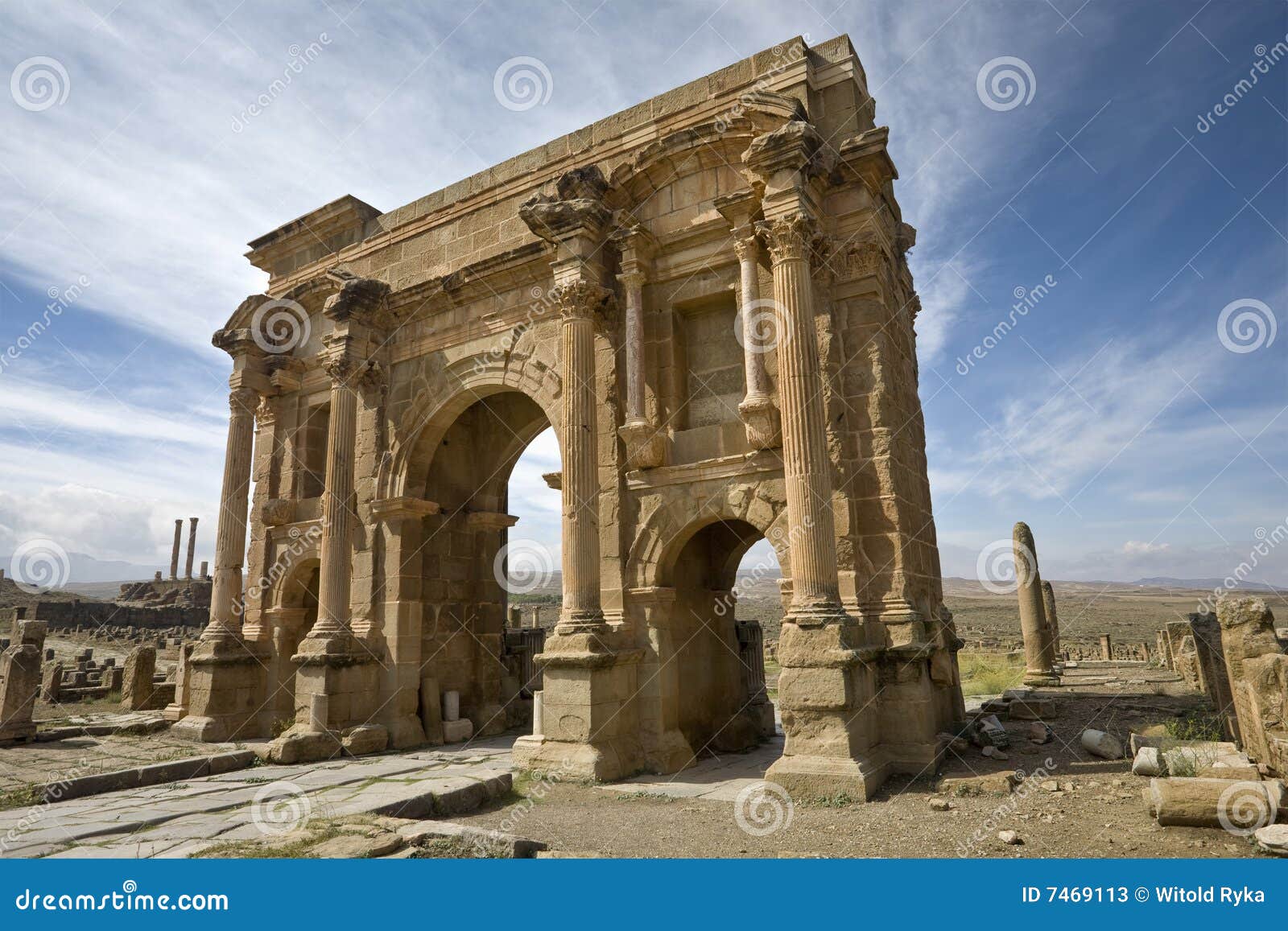 The Arch of Trajan stock image. Image of archaeological - 7469113